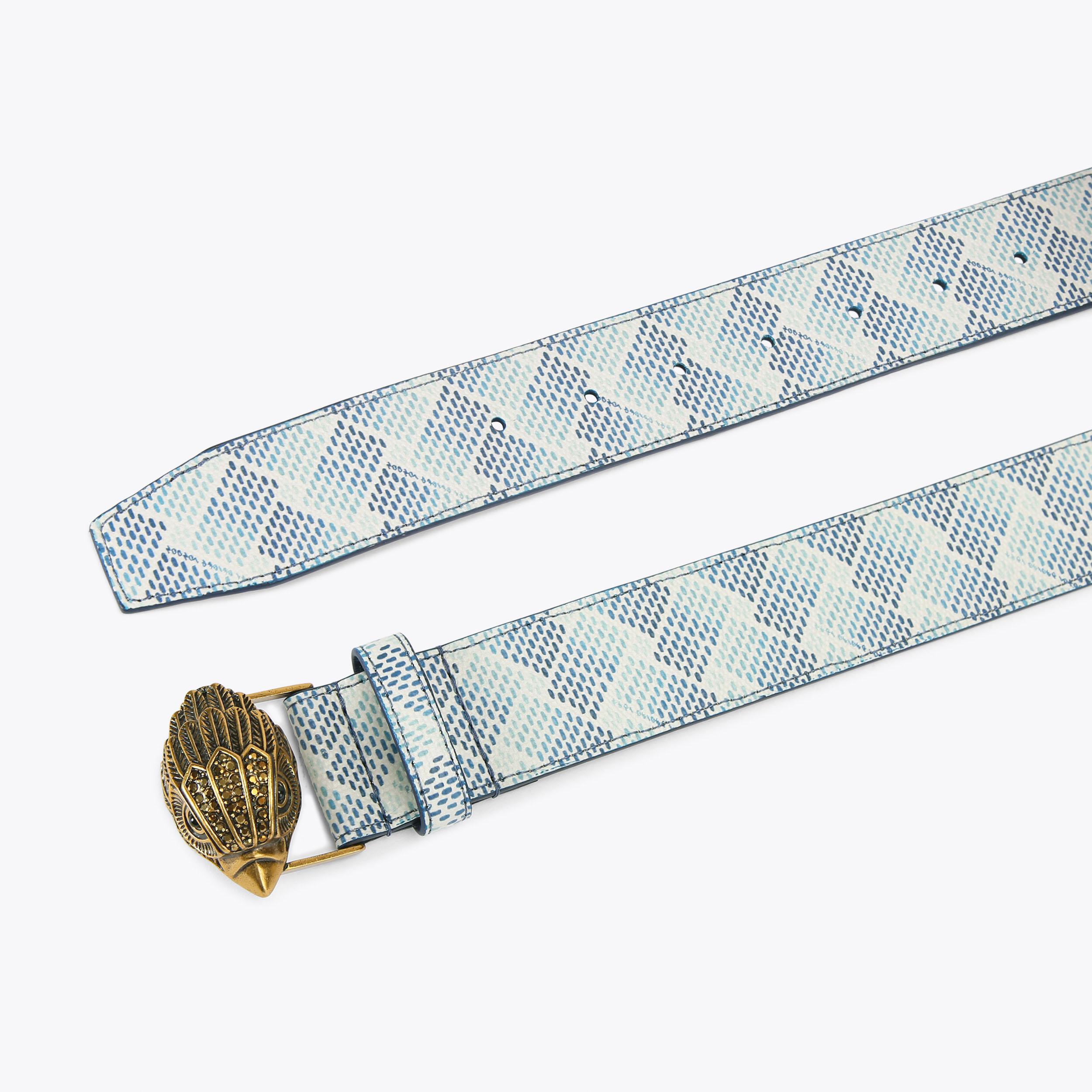 KENSINGTON 38 BELT Blue Canvas Weave Belt by KURT GEIGER LONDON