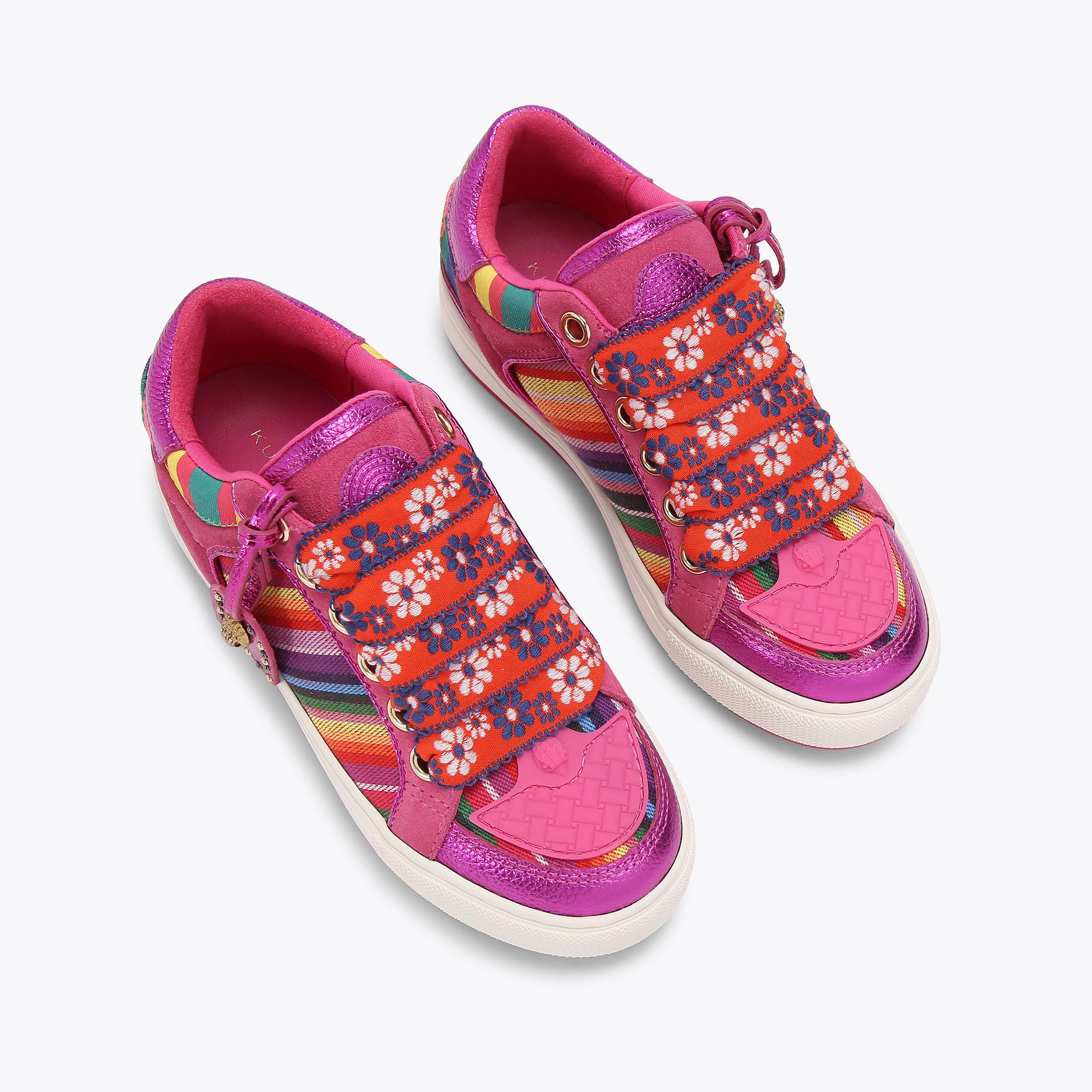 SOUTHBANK TAG Pink Leather Sneakers by KURT GEIGER LONDON