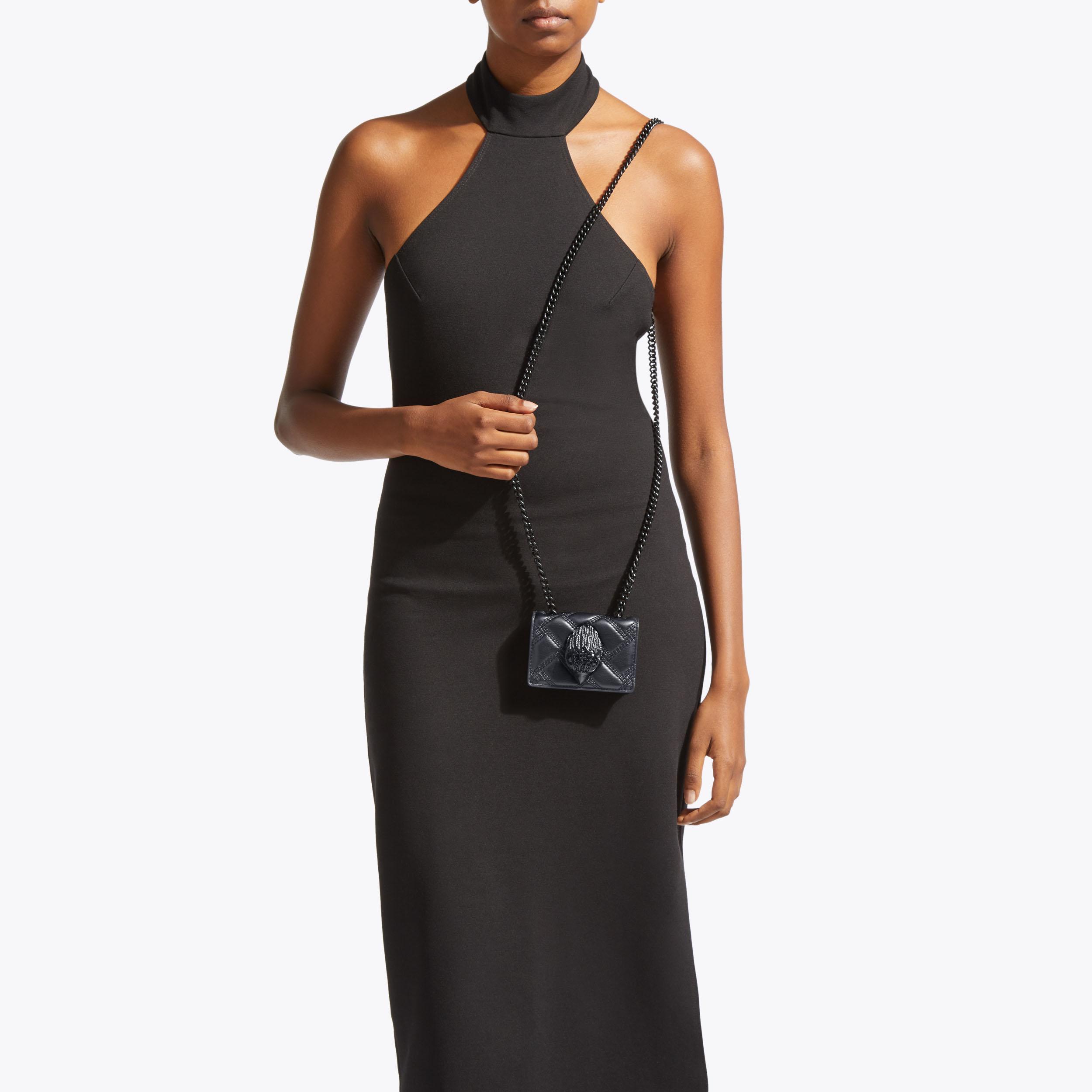 MICRO KENSINGTON EAGLE Black Micro Cross Body Bag by KURT GEIGER LONDON