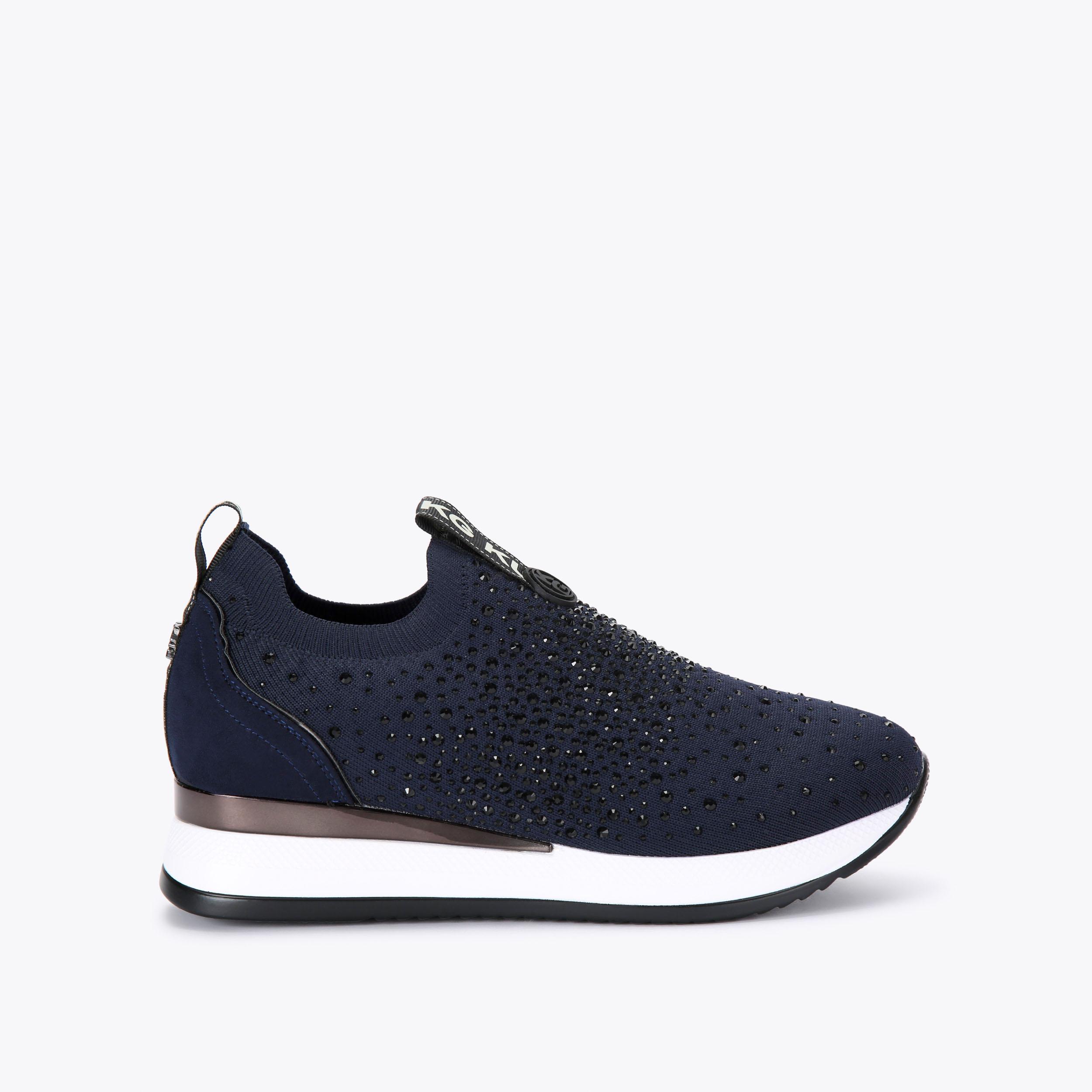LARA Navy Crystal Sneakers by KG KURT GEIGER