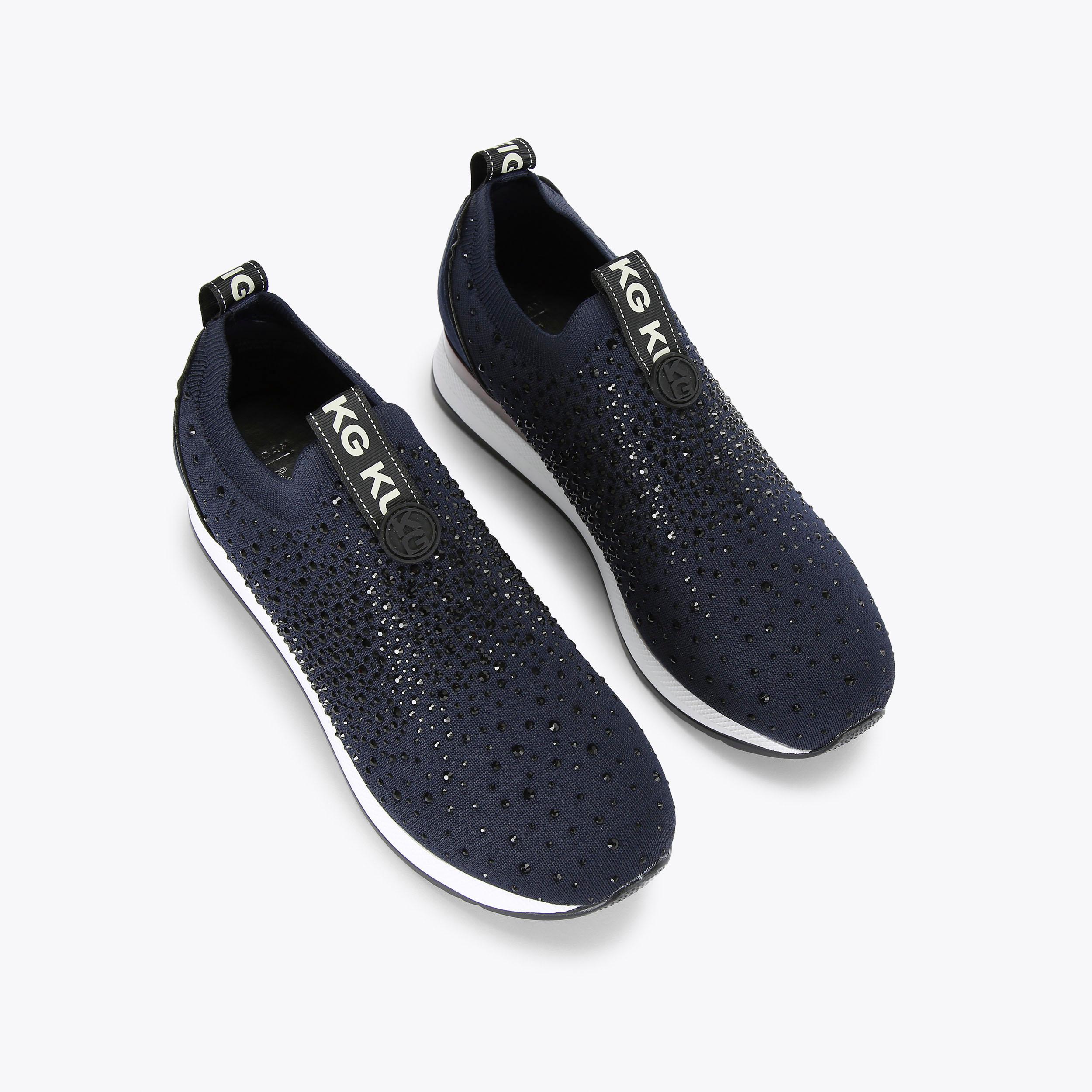 LARA Navy Crystal Sneakers by KG KURT GEIGER