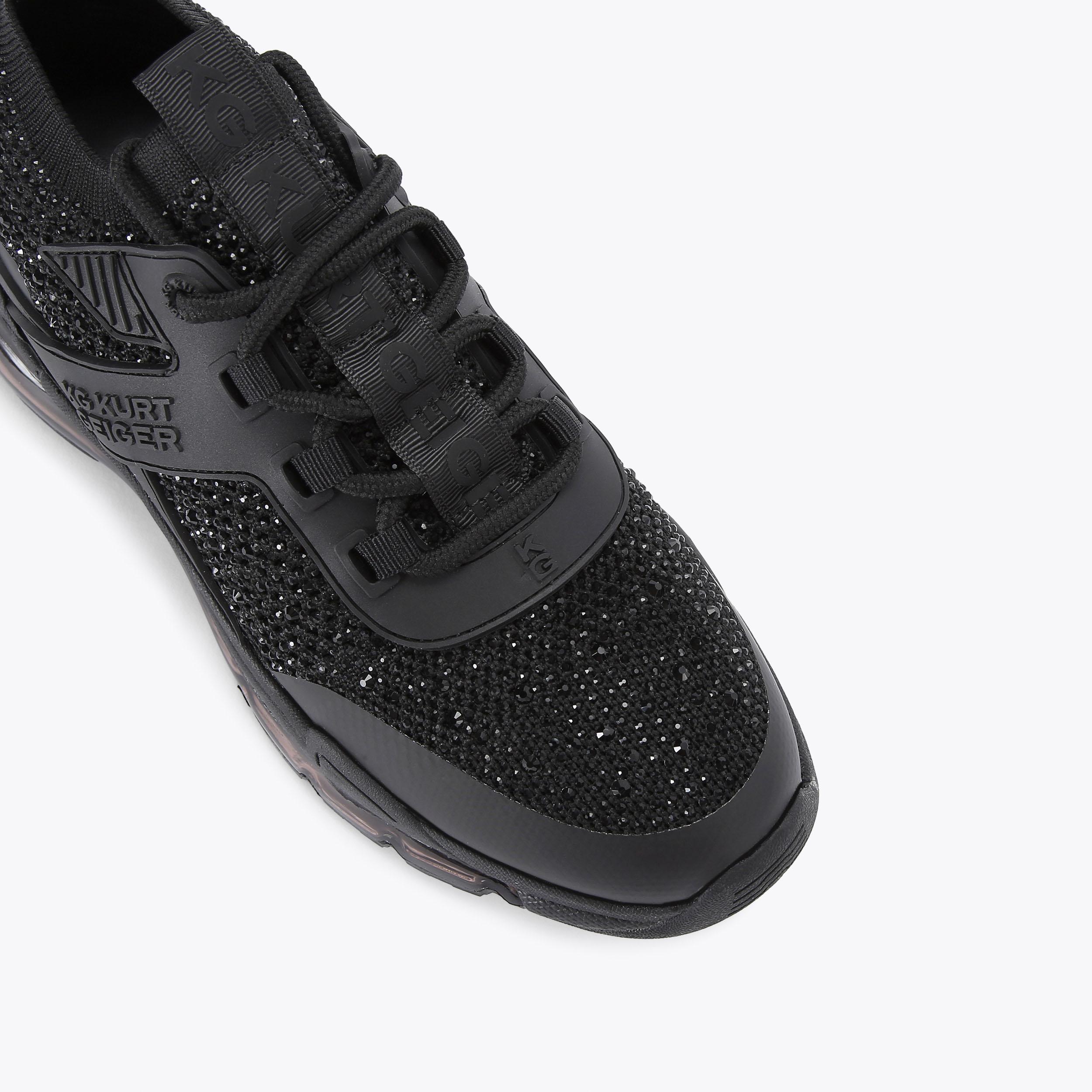 LENA BLING Black Crystal Trainers by KG KURT GEIGER