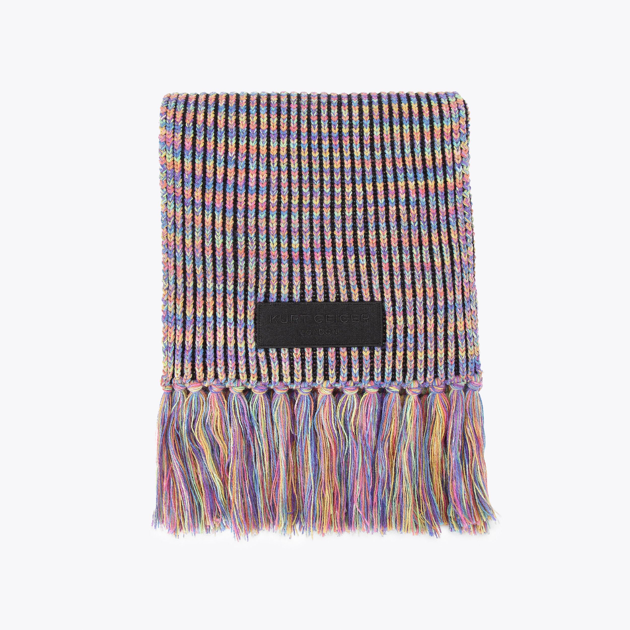MARLED SCARF Rainbow Tassel Scarf by KURT GEIGER LONDON