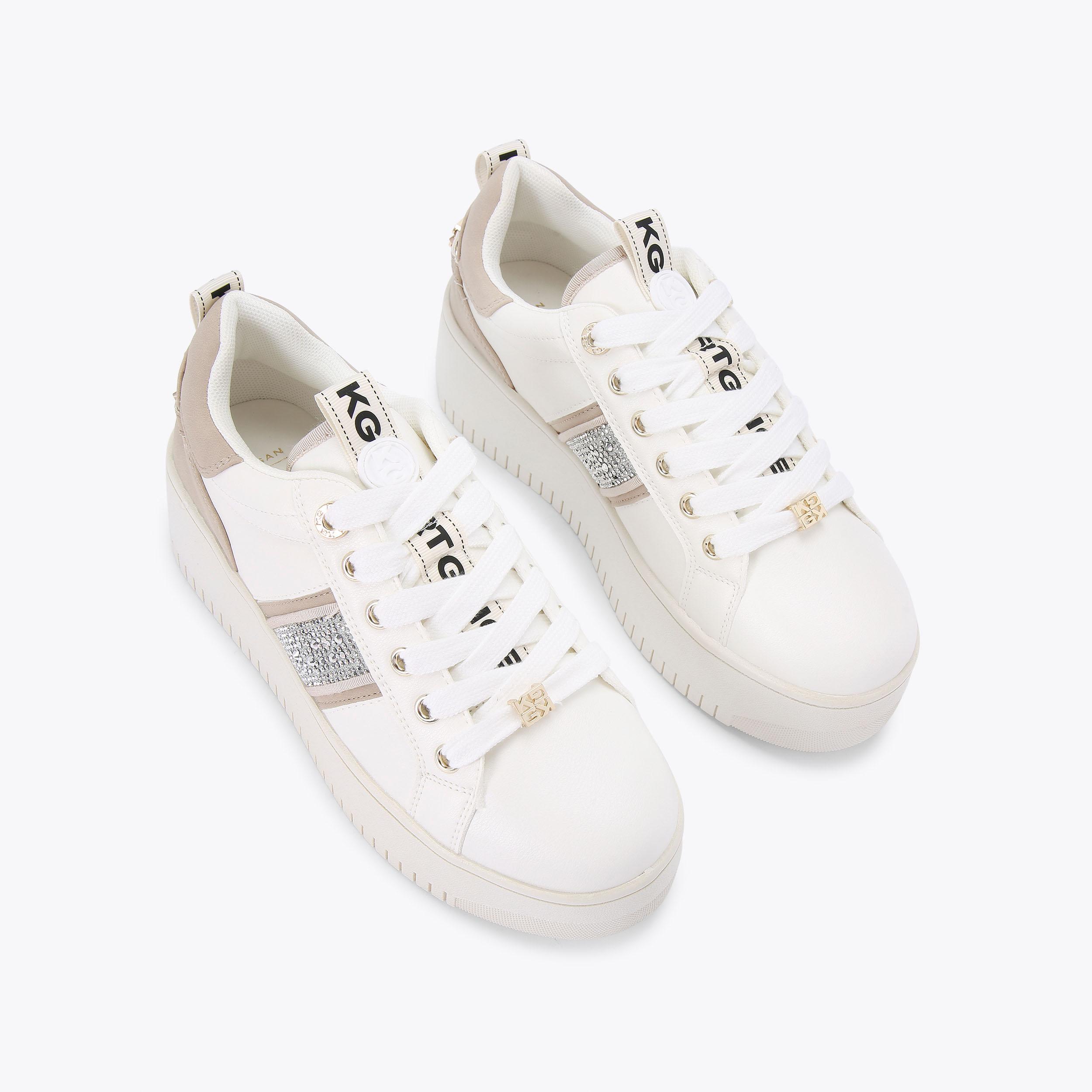 LESLIE GEM Bone Lace Up Trainer by KG KURT GEIGER