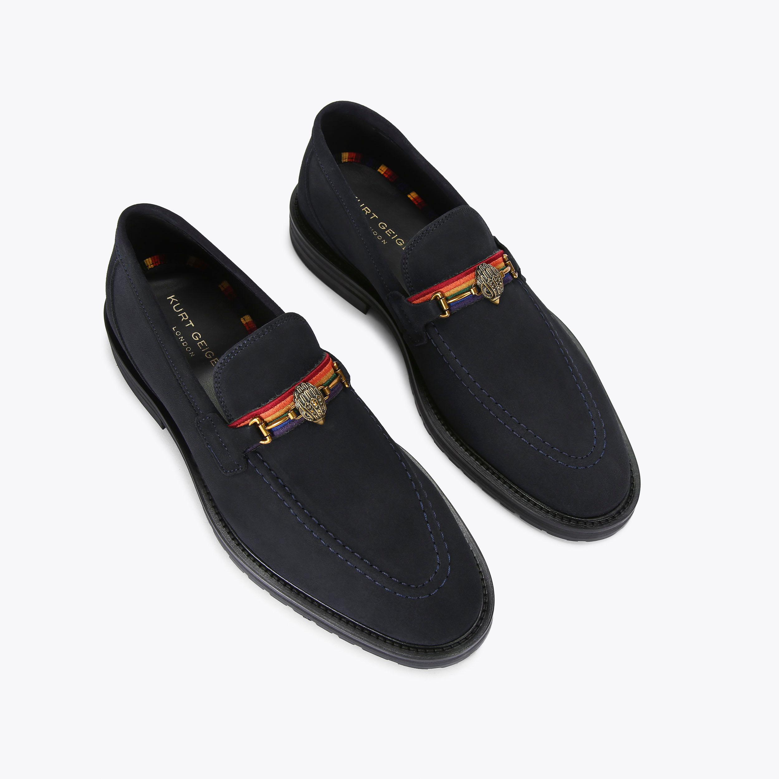 BATES LOAFER Navy Suede Slip On Loafer by KURT GEIGER LONDON