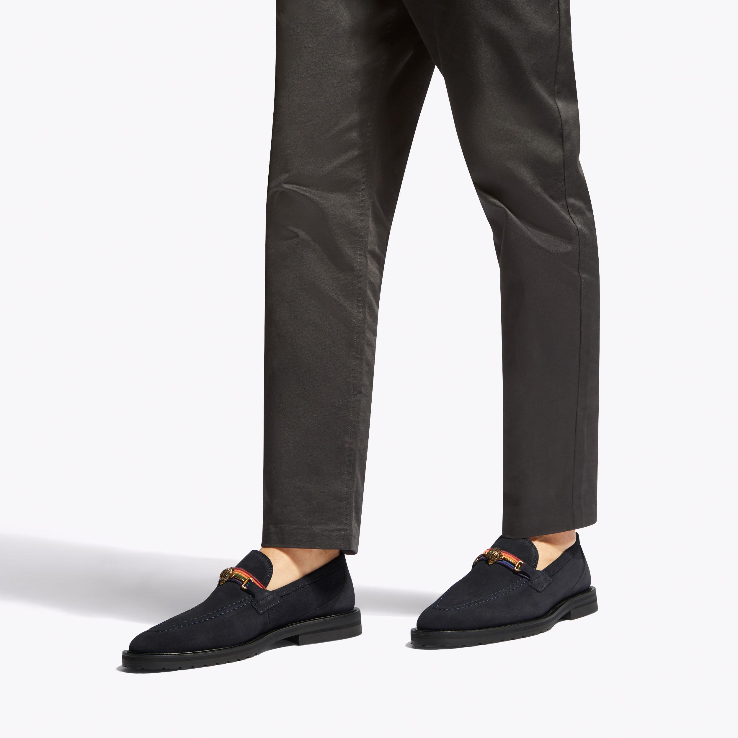 BATES LOAFER Navy Suede Slip On Loafer by KURT GEIGER LONDON