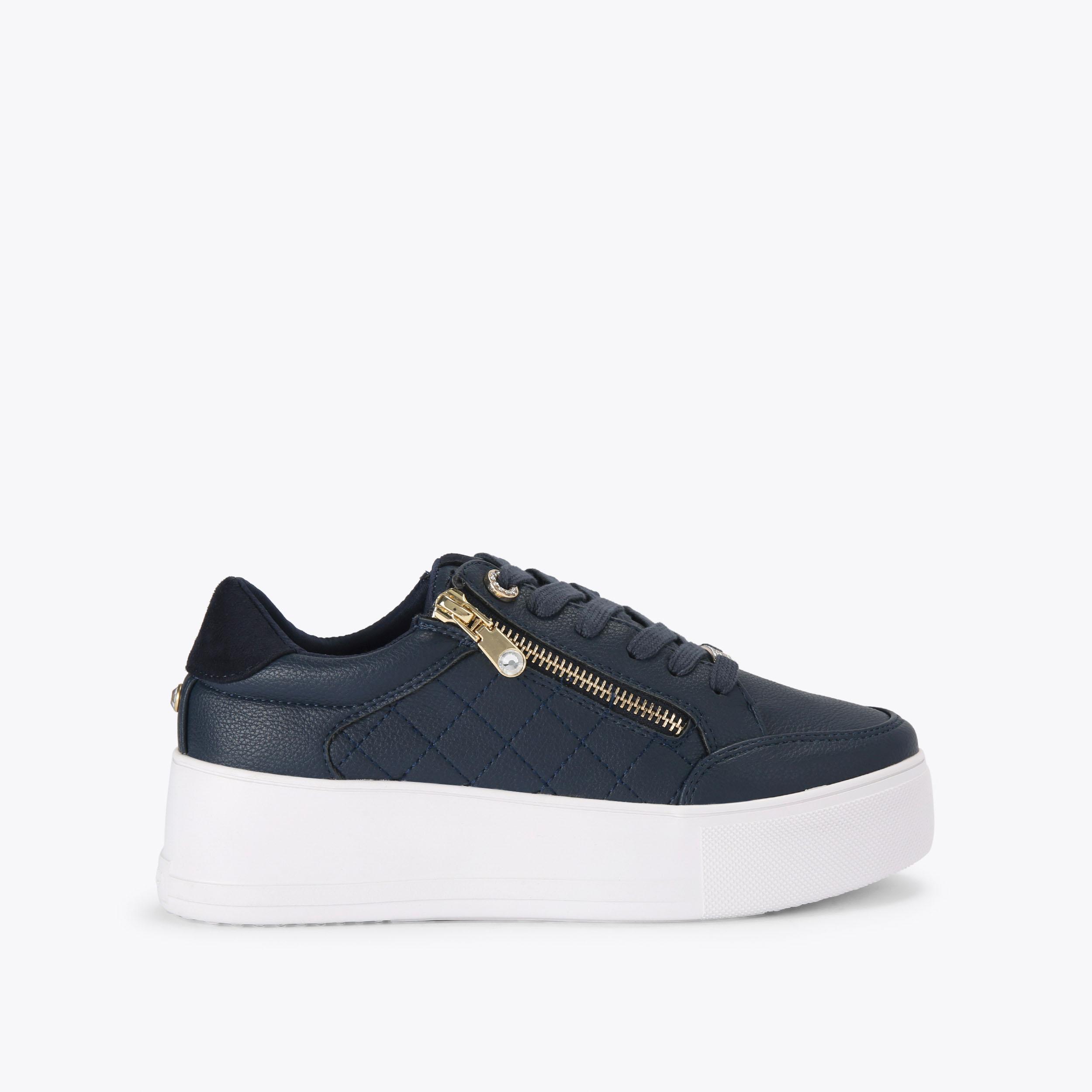 JIVE ZIP Navy Zip Trainers by CARVELA