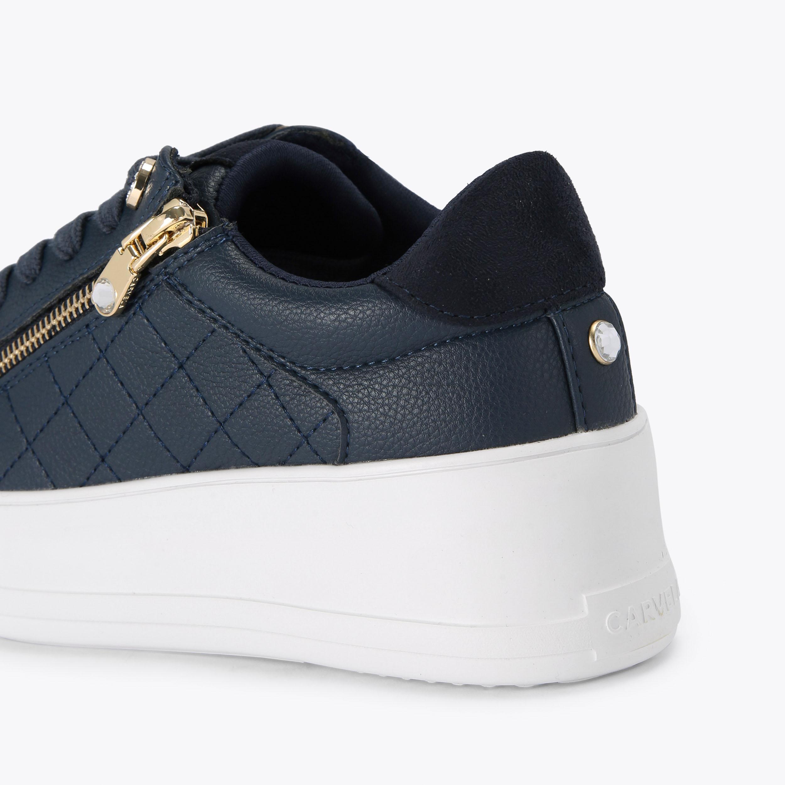 JIVE ZIP Navy Zip Trainers by CARVELA