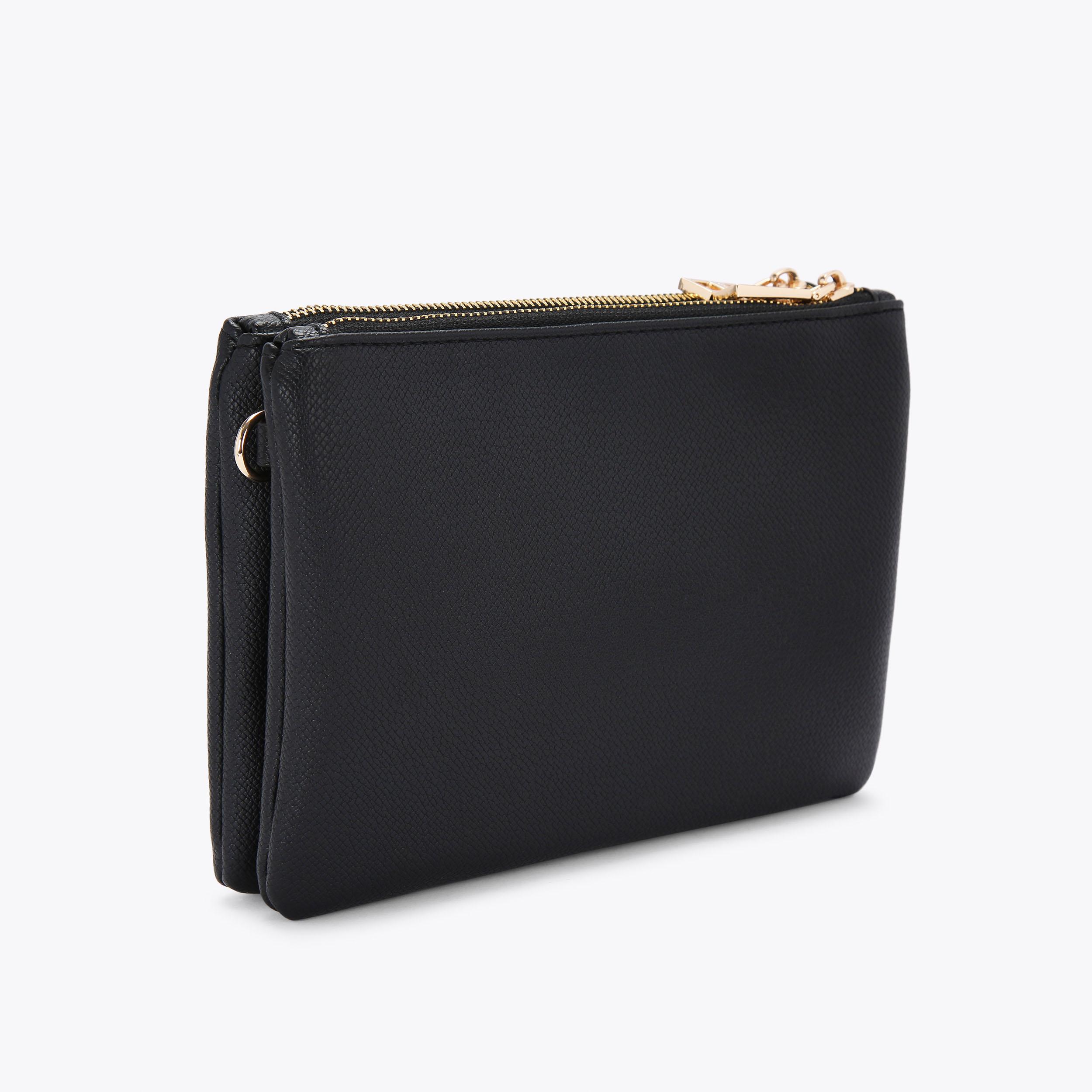 FRAME DOUBLE POUCH Black Cross Body Bag by CARVELA