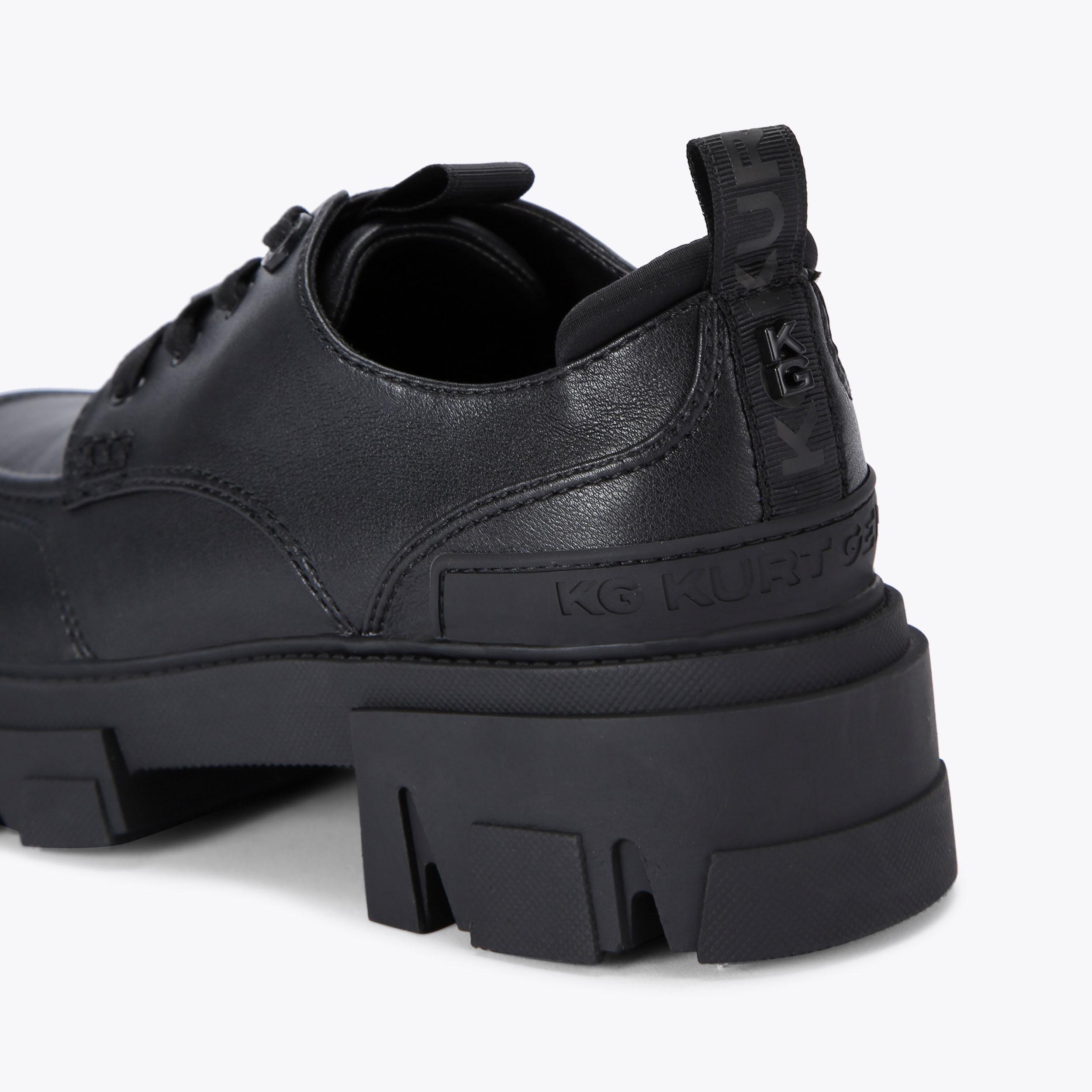 TREKKER LOAFER LACE UP Black Lace Up Loafers by KG KURT GEIGER
