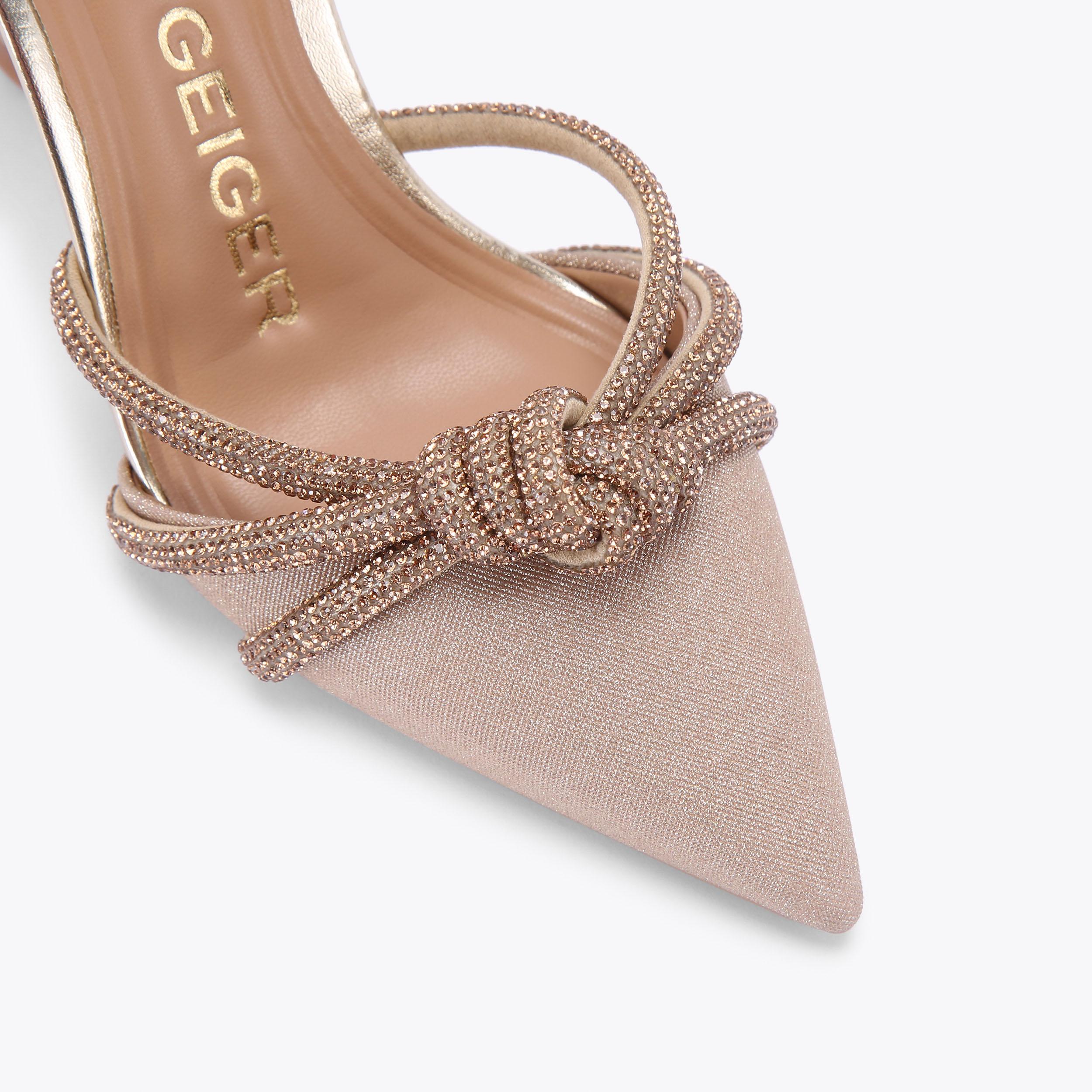 AVA Gold Fabric Heels by KG KURT GEIGER