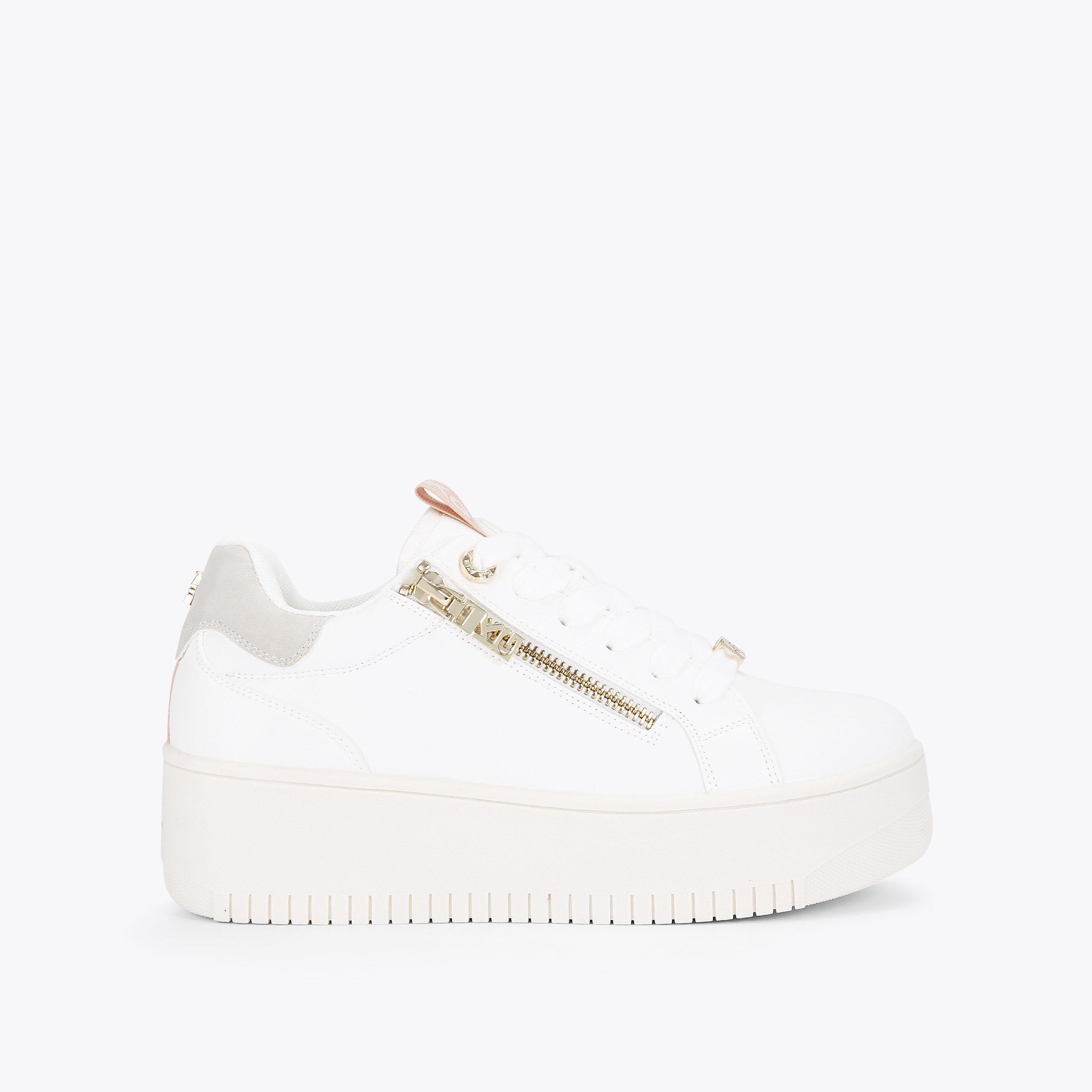 LESLIE SIDE ZIP Zip White Trainer by KG KURT GEIGER