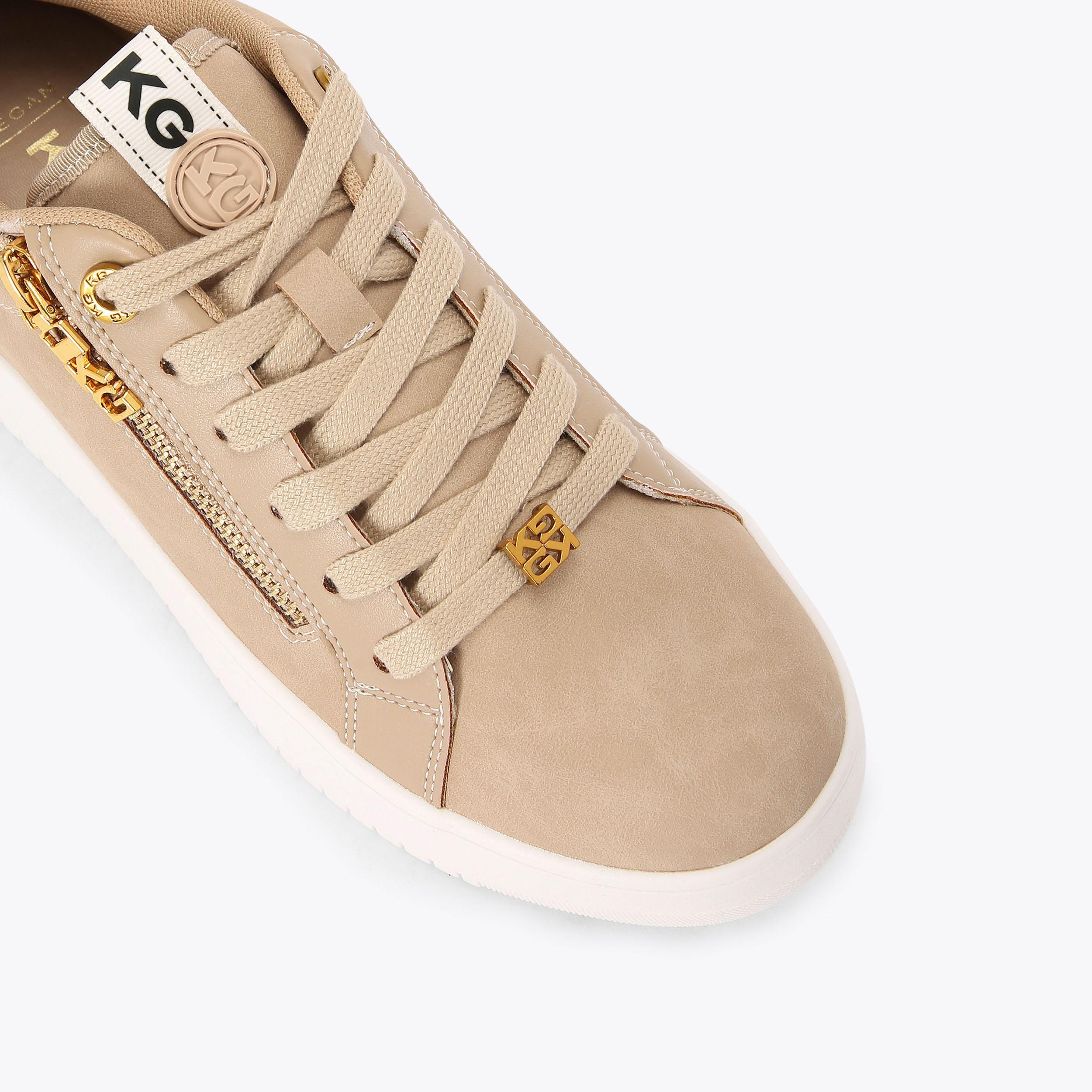 LESLIE SIDE ZIP Camel Zip Sneaker by KG KURT GEIGER