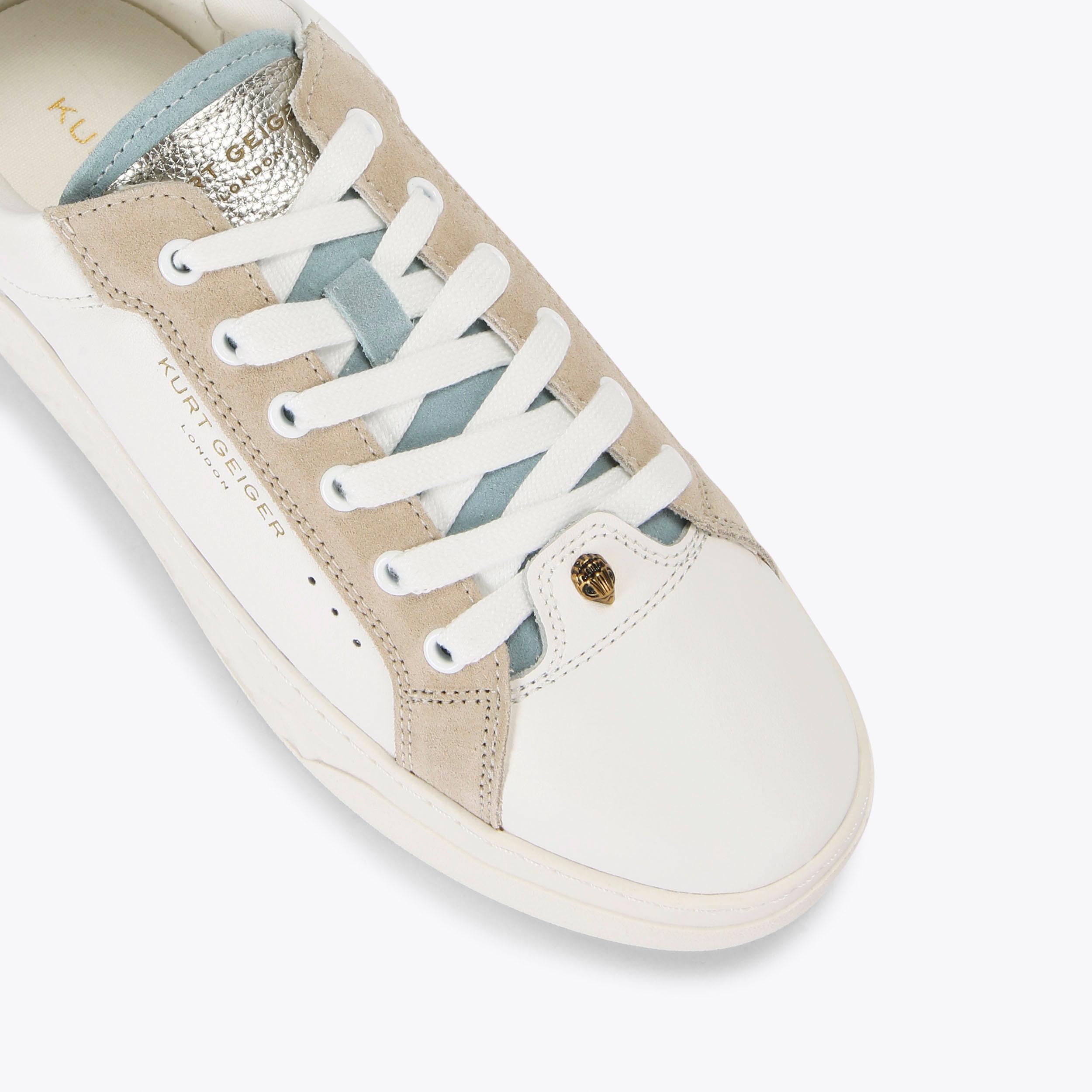 KENSINGTON CUPSOLE White Suede Leather Sneakers by KURT GEIGER LONDON