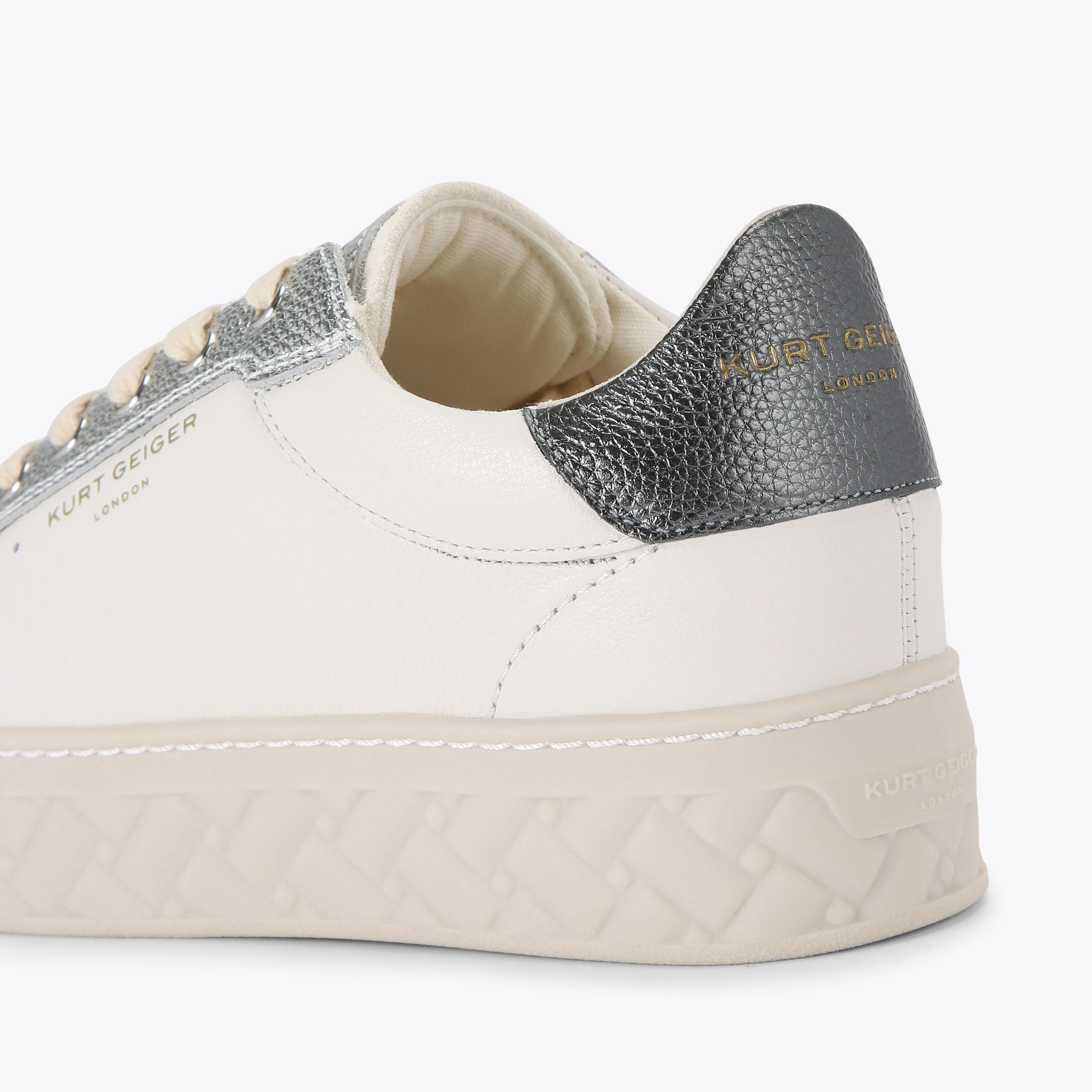 KENSINGTON CUPSOLE White Metallic Sneaker by KURT GEIGER LONDON