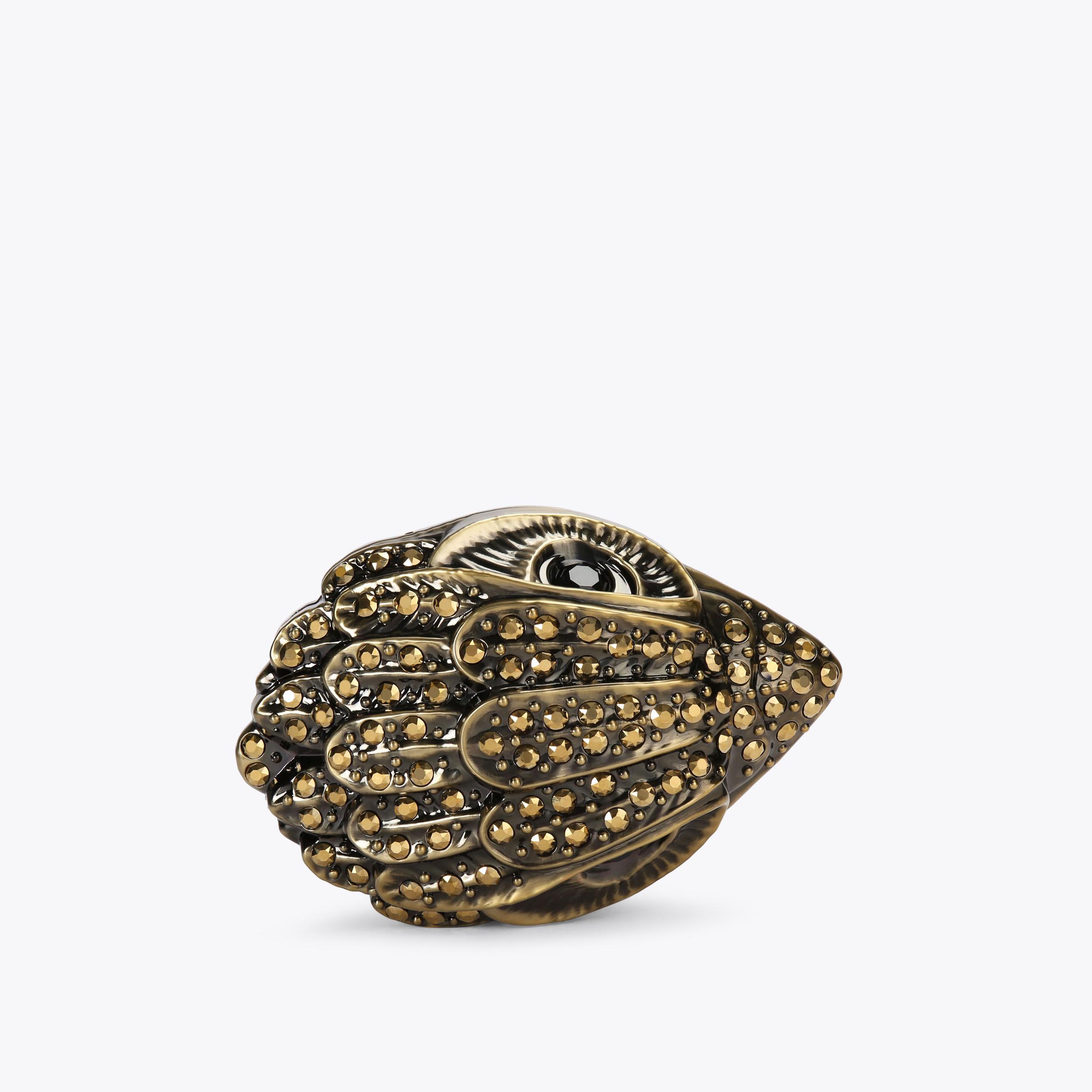 EAGLE CLUTCH Gold Eagle Head Clutch Bag by KURT GEIGER LONDON