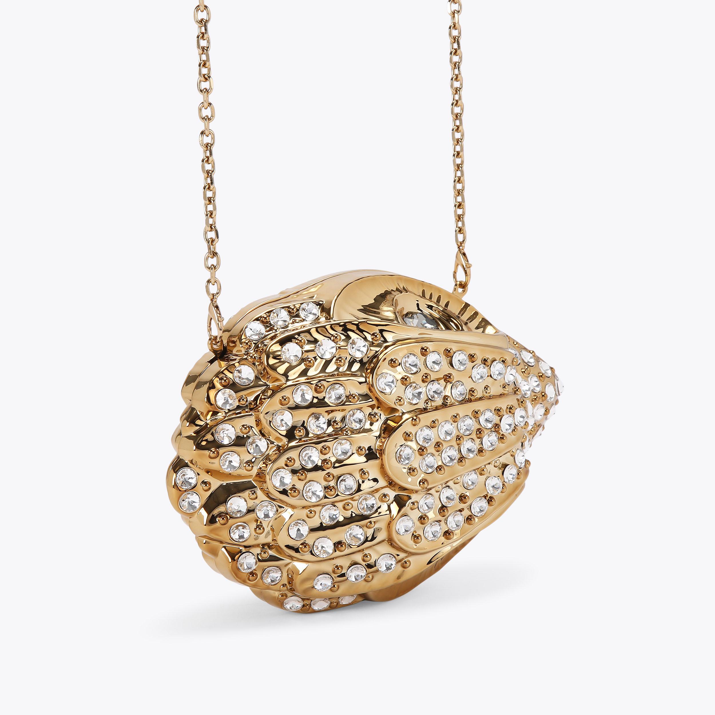 EAGLE CLUTCH Gold Crystal Eagle Head Bag by KURT GEIGER LONDON