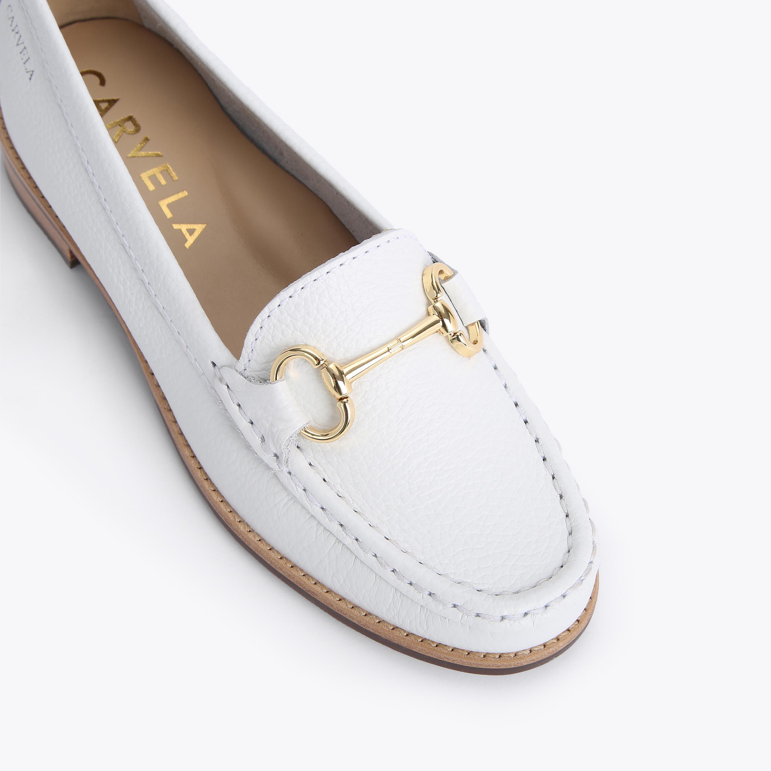 CLICK White Flat Loafers by CARVELA COMFORT