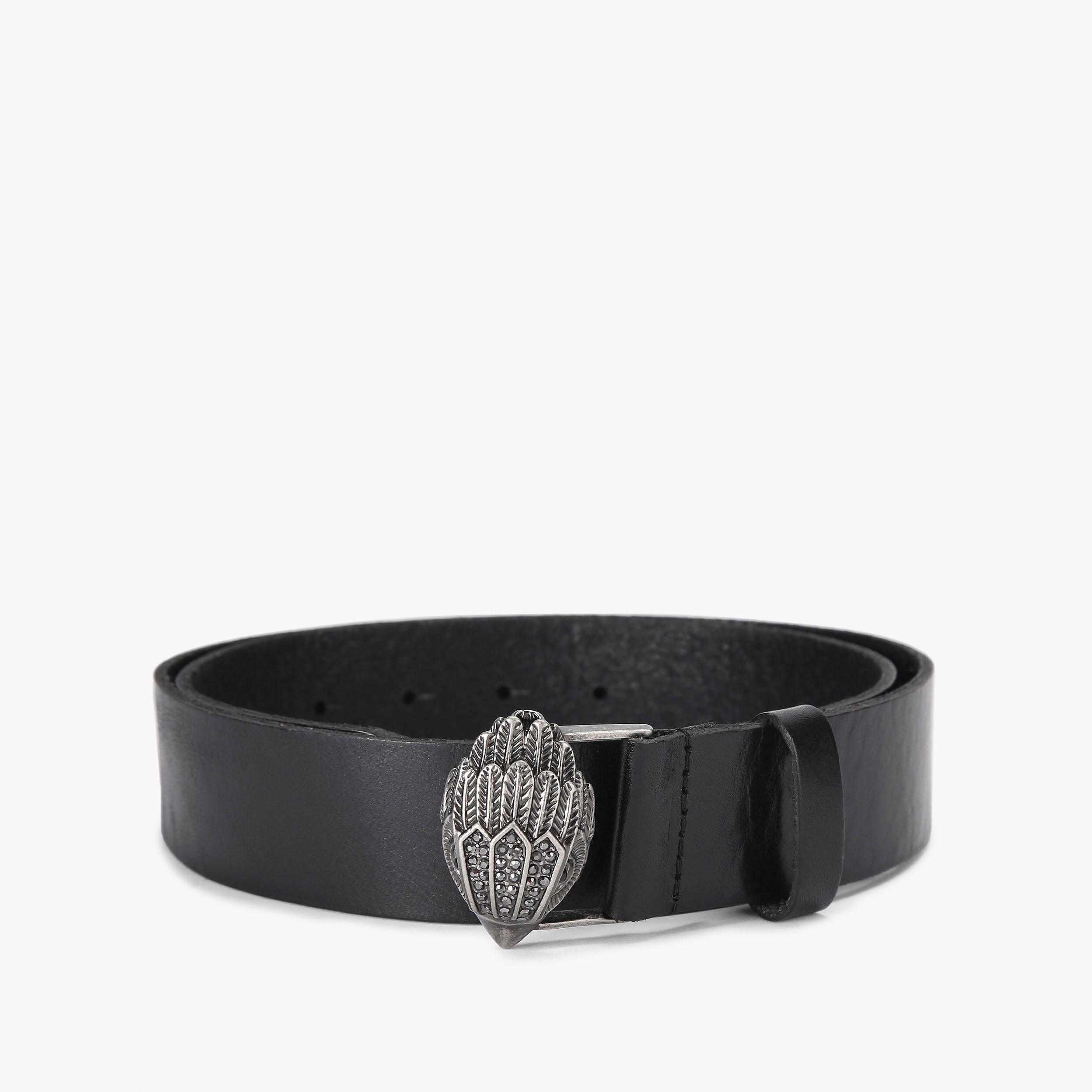 SMOOTH 38 KENSINGTON BELT Black Leather Belt by KURT GEIGER LONDON