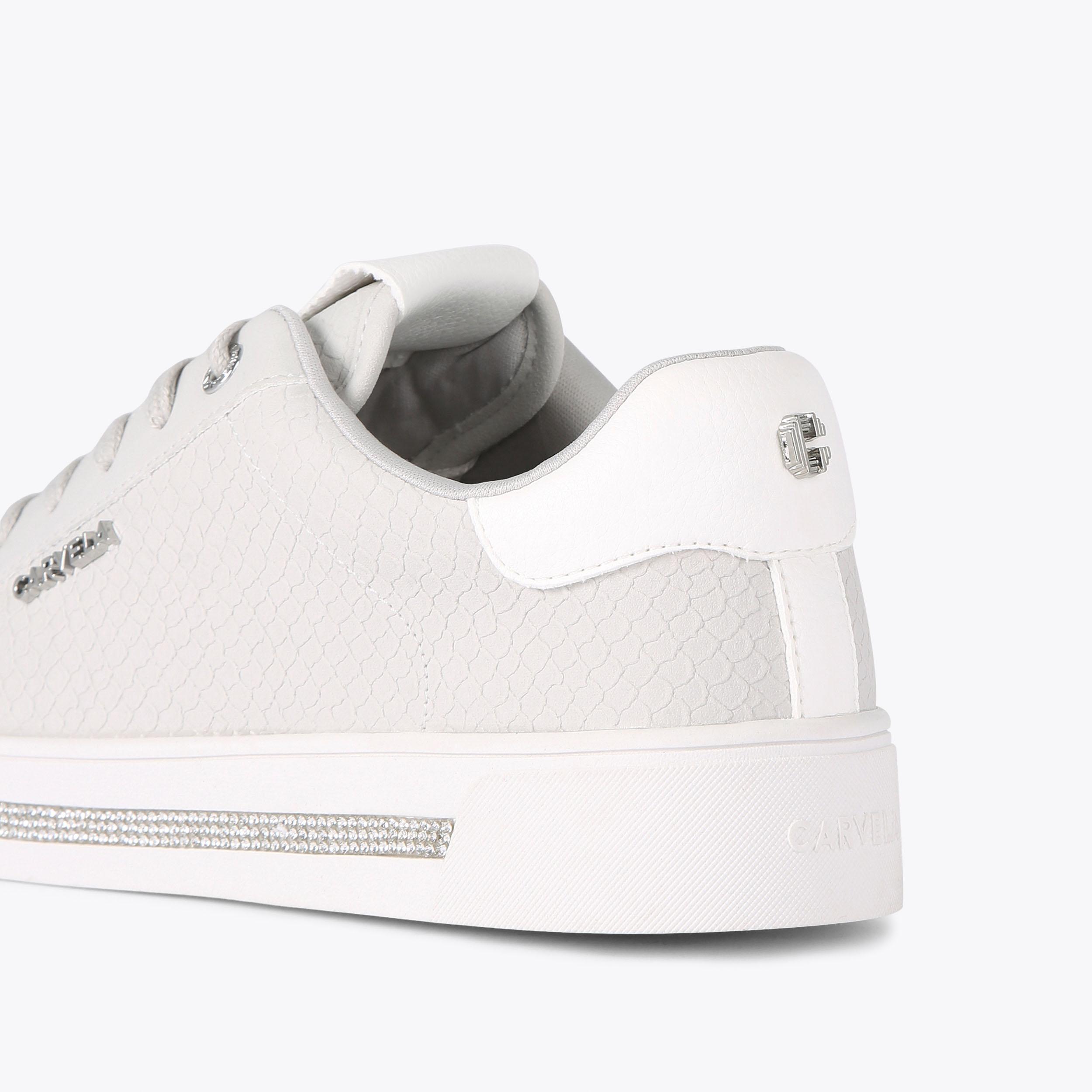 DIAMOND White lace up trainer by CARVELA