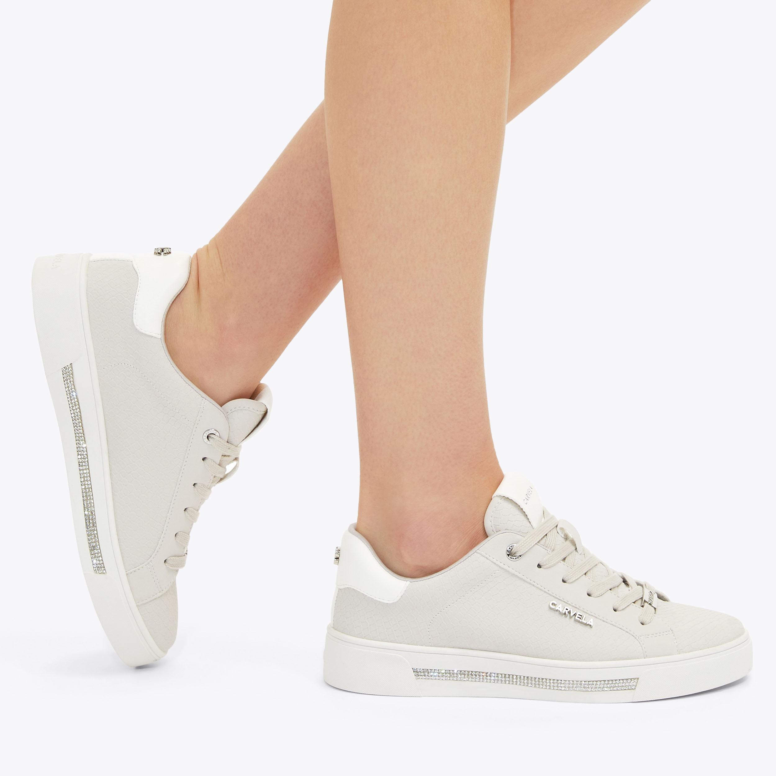 DIAMOND White lace up trainer by CARVELA
