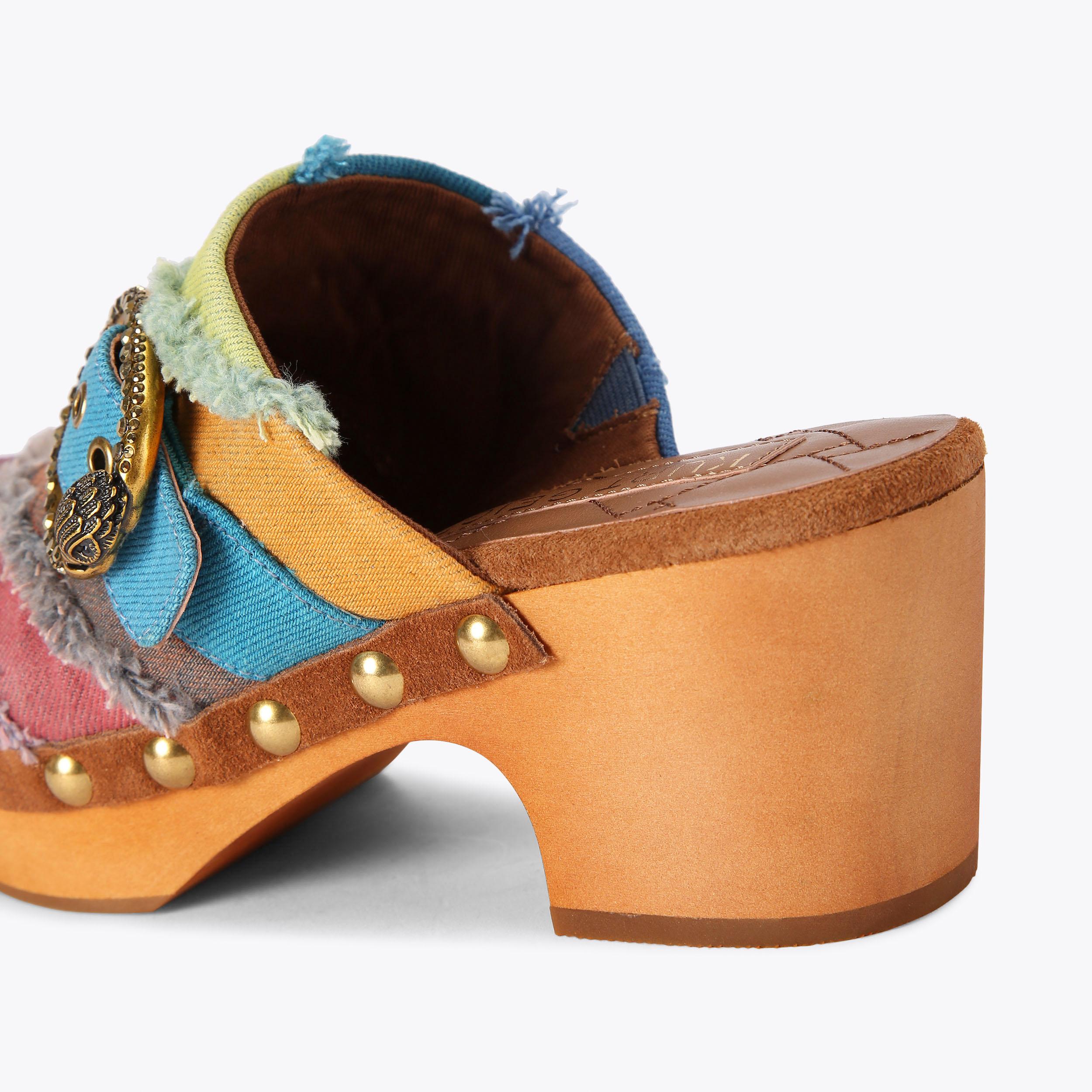 MAYFAIR CLOG Denim Rainbow Slip On Clog by KURT GEIGER LONDON