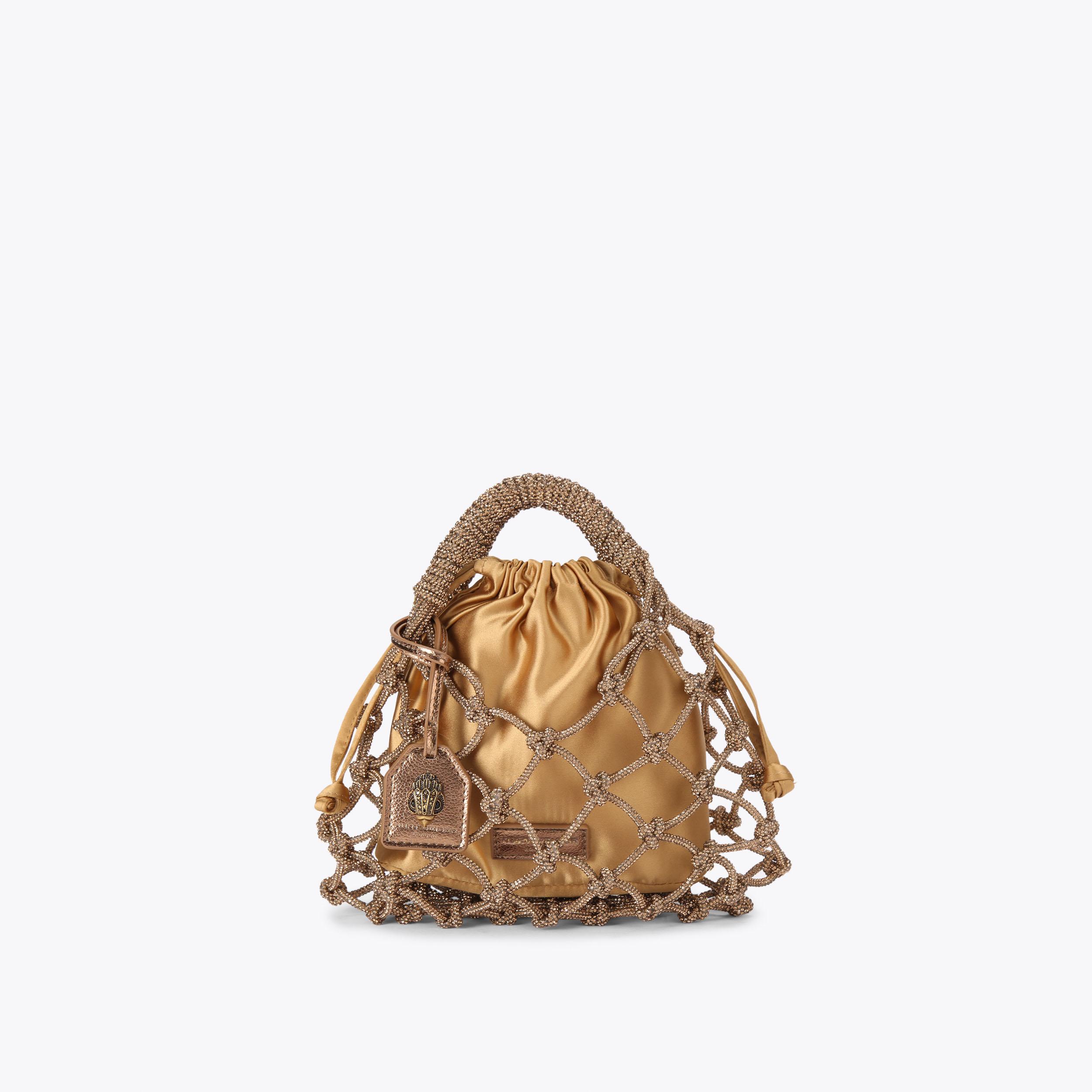 SM MACRAME CRYSTAL BAG Bronze Grab Bag by KURT GEIGER LONDON
