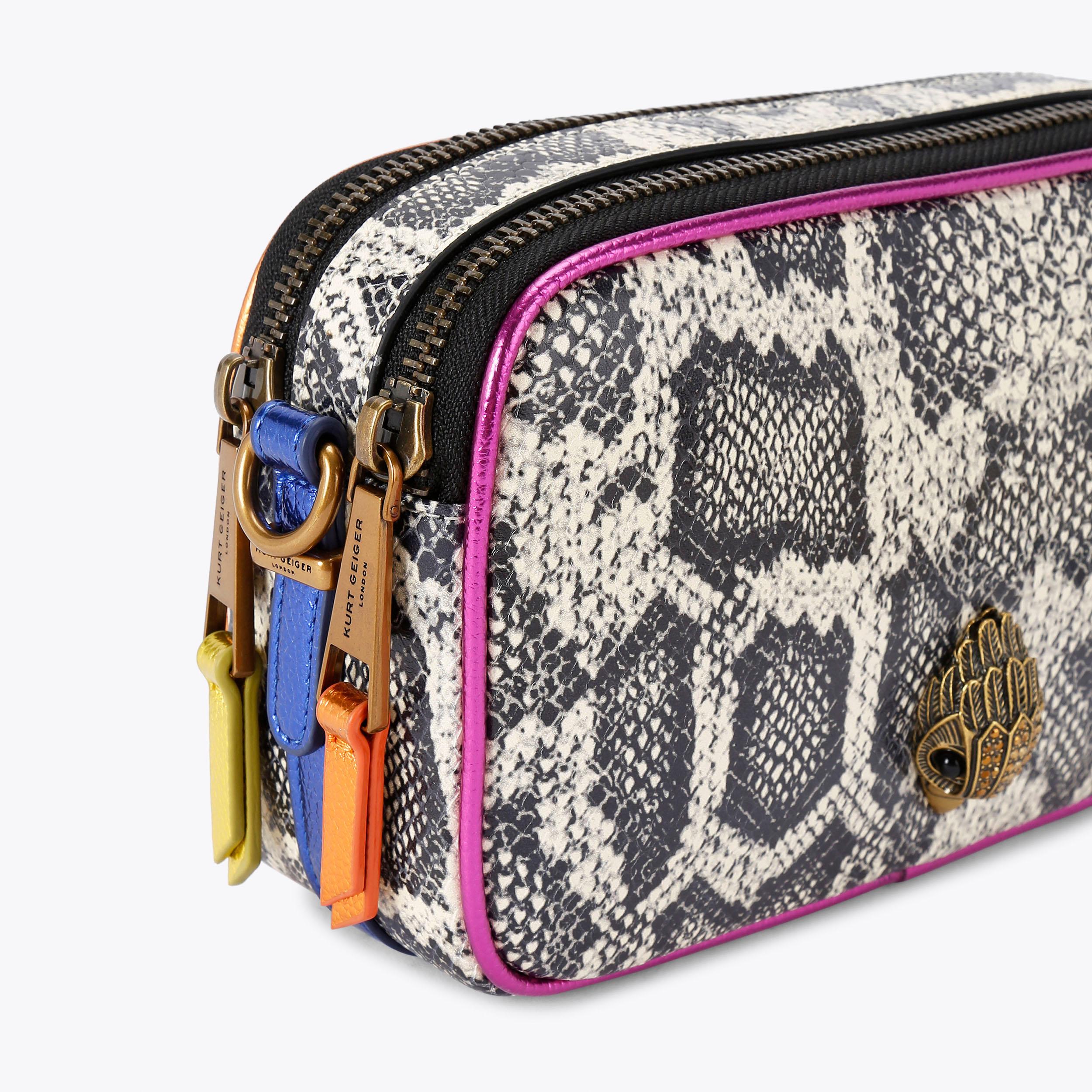 2ZIP KENSINGTON CAMERA Snake Printed Camera Bag by KURT GEIGER LONDON
