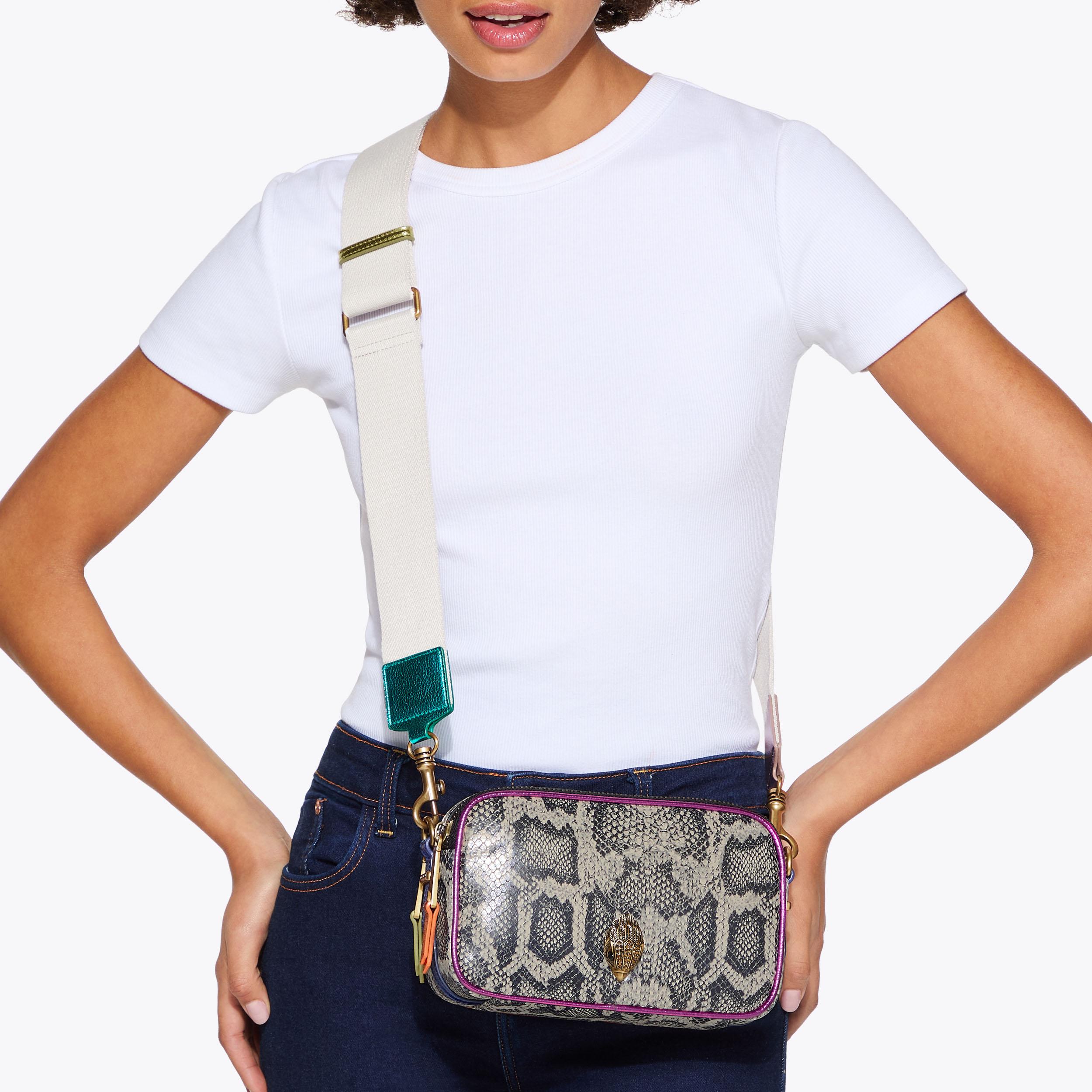 2ZIP KENSINGTON CAMERA Snake Printed Camera Bag by KURT GEIGER LONDON