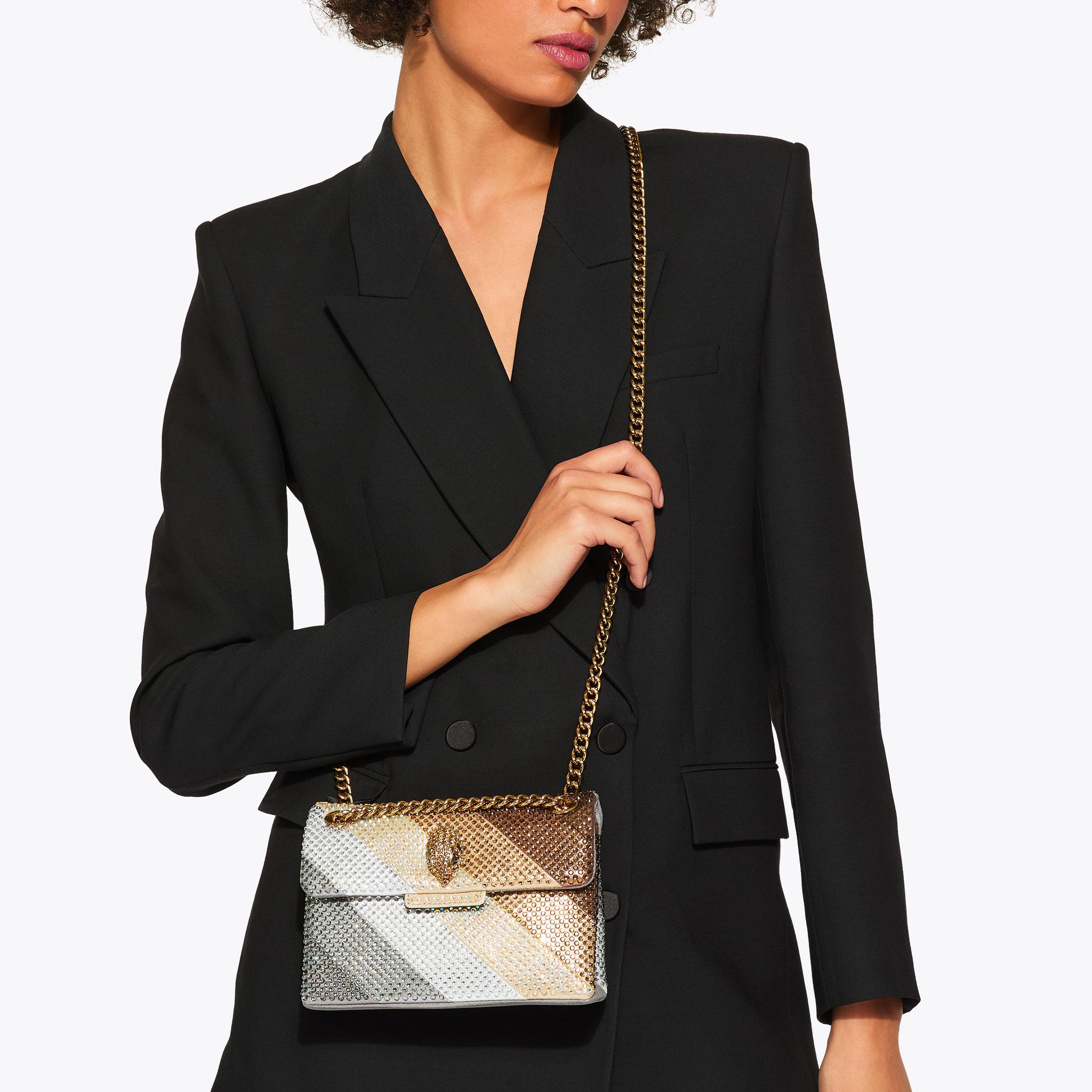 FABRIC MINI KENSINGTON L Crystal Stripe Cross Body Bag by KURT GEIGER ...