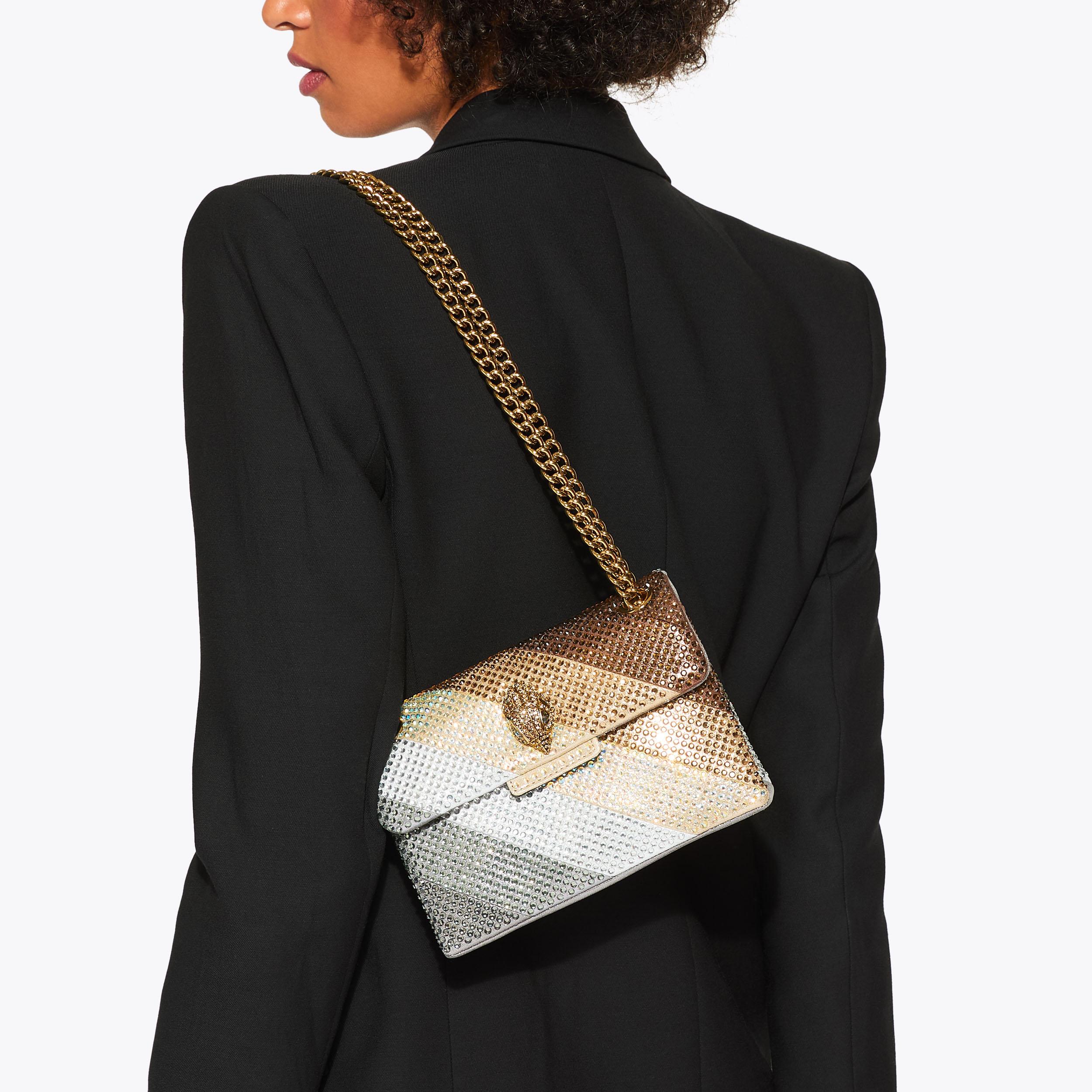 FABRIC MINI KENSINGTON L Crystal Stripe Cross Body Bag by KURT GEIGER LONDON