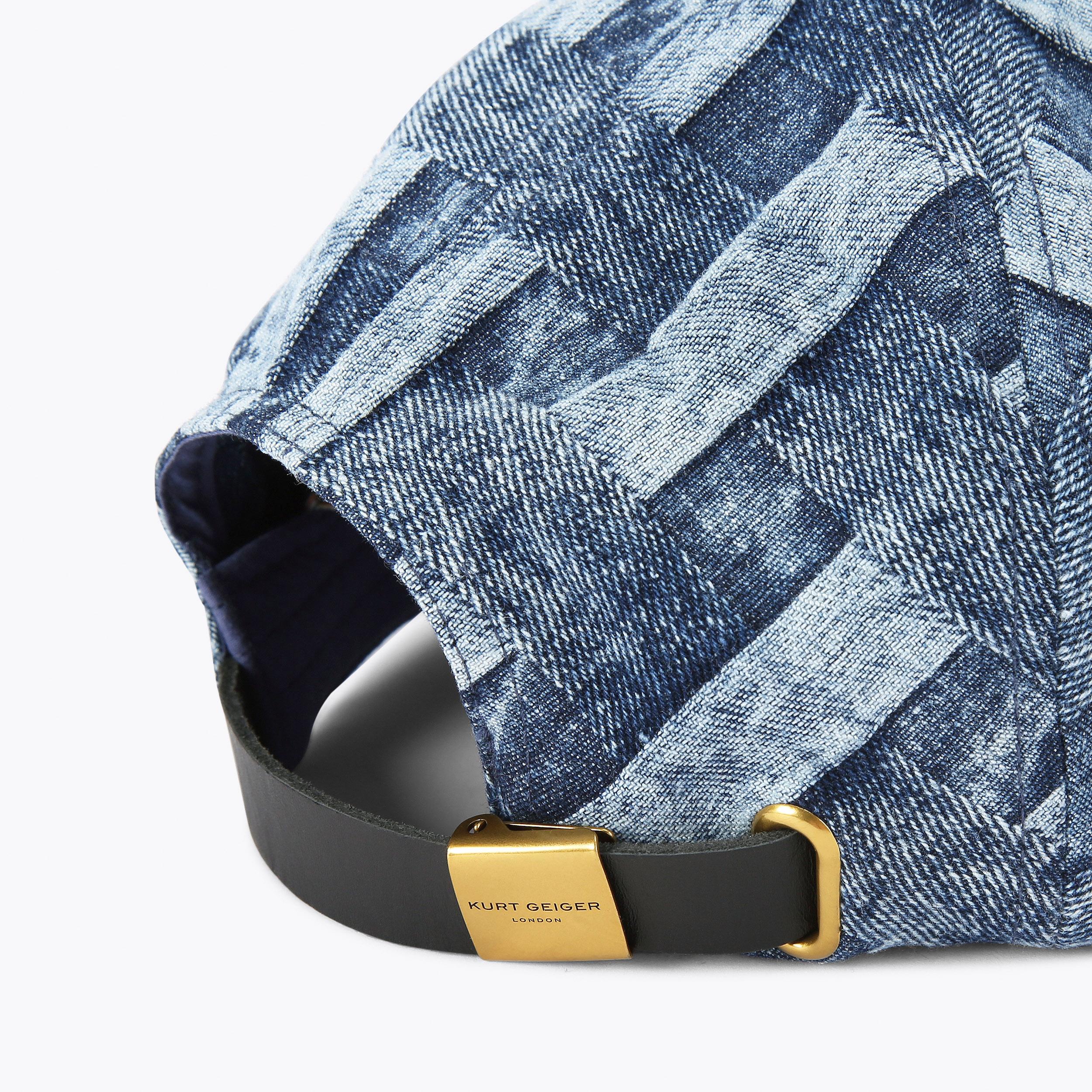 KENSINGTON CAP Denim Weave Cap by KURT GEIGER LONDON