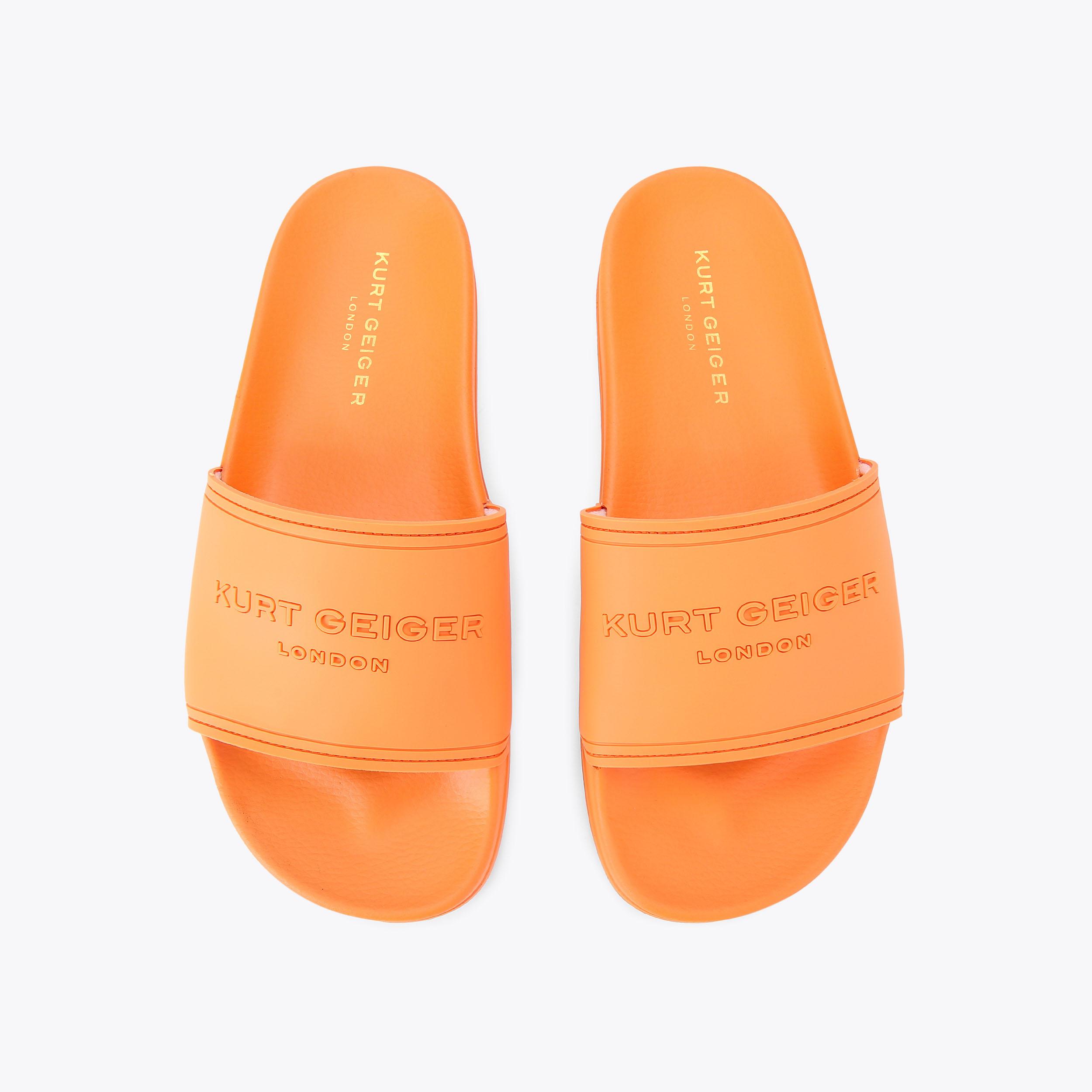KGL POOL SLIDER MENS Orange Slider Sandals by KURT GEIGER LONDON