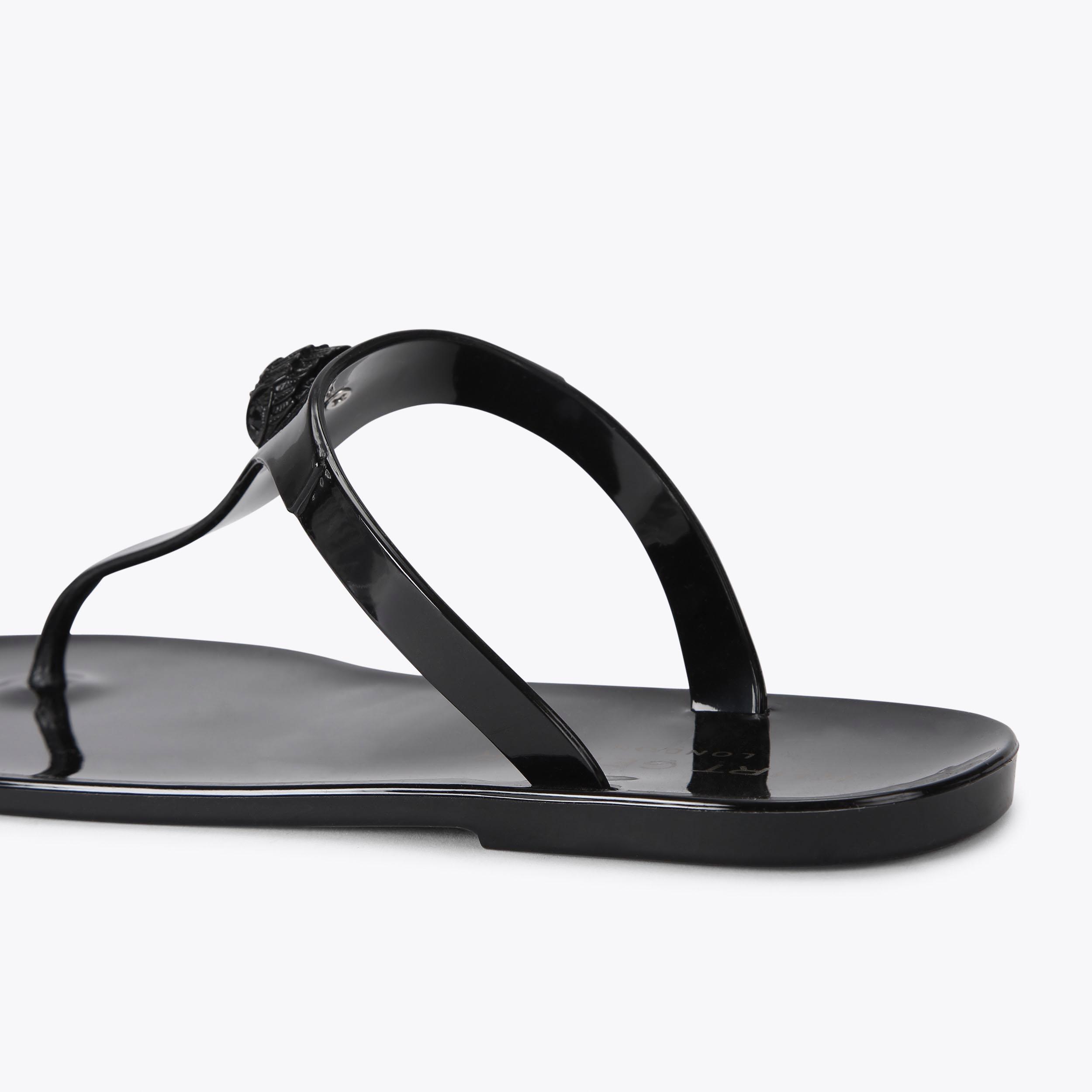 MADDISON T-BAR DRENCH Black Slip On Sandal by KURT GEIGER LONDON