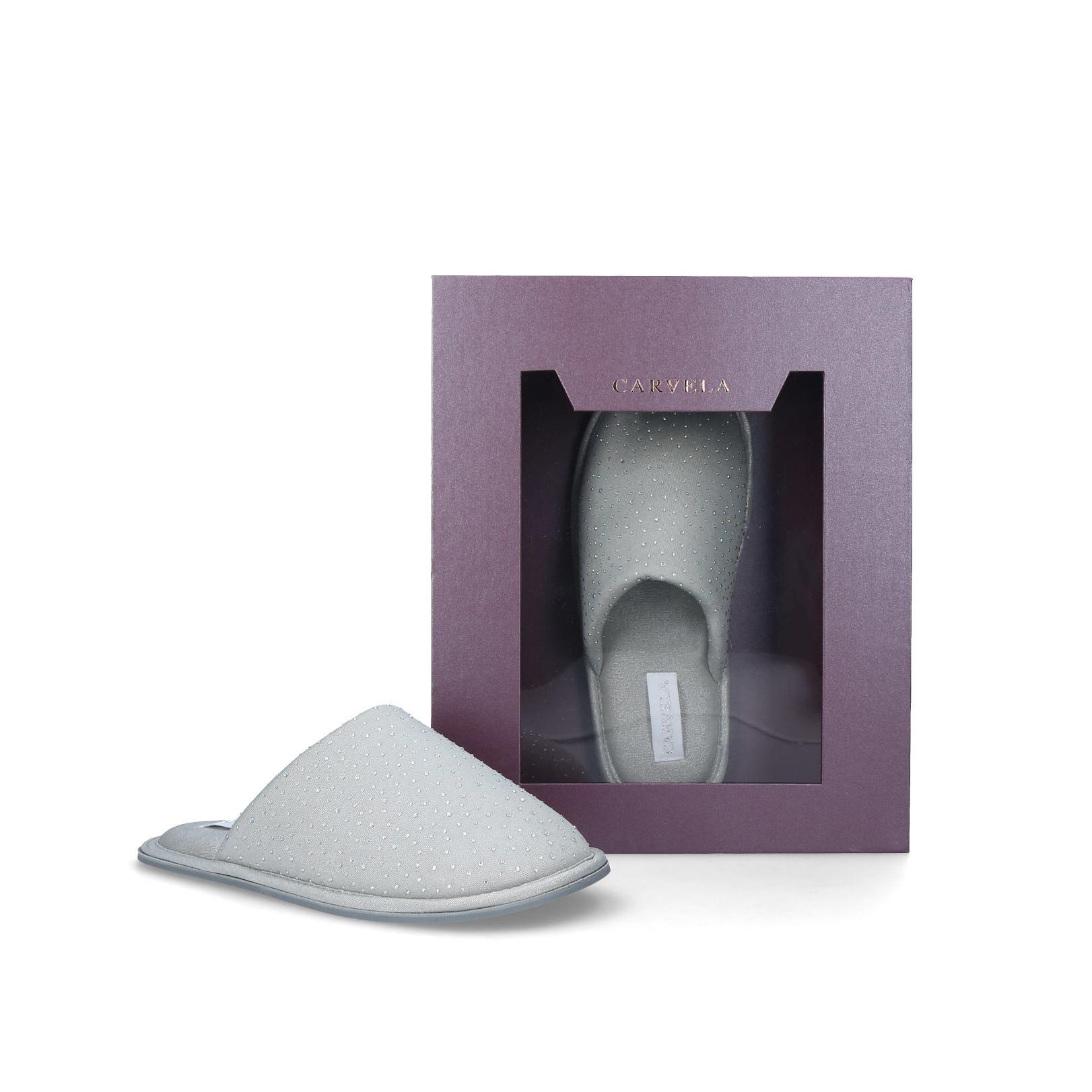 ELLIE MULE SLIPPER Grey Slippers In Gift Box by CARVELA