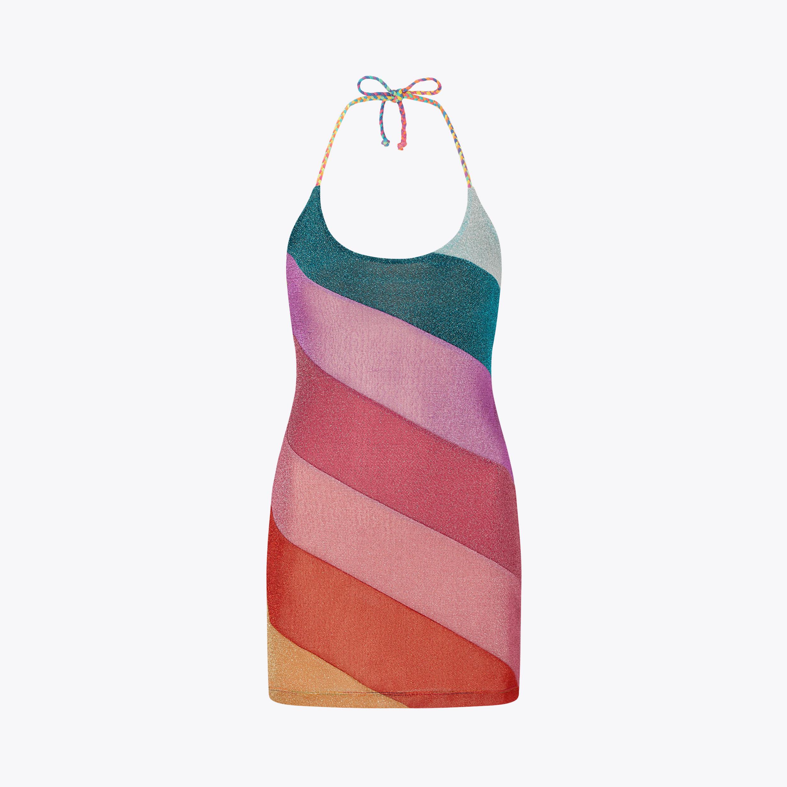 RAINBOW MINI DRESS Rainbow Glitter Mini Dress by KURT GEIGER LONDON