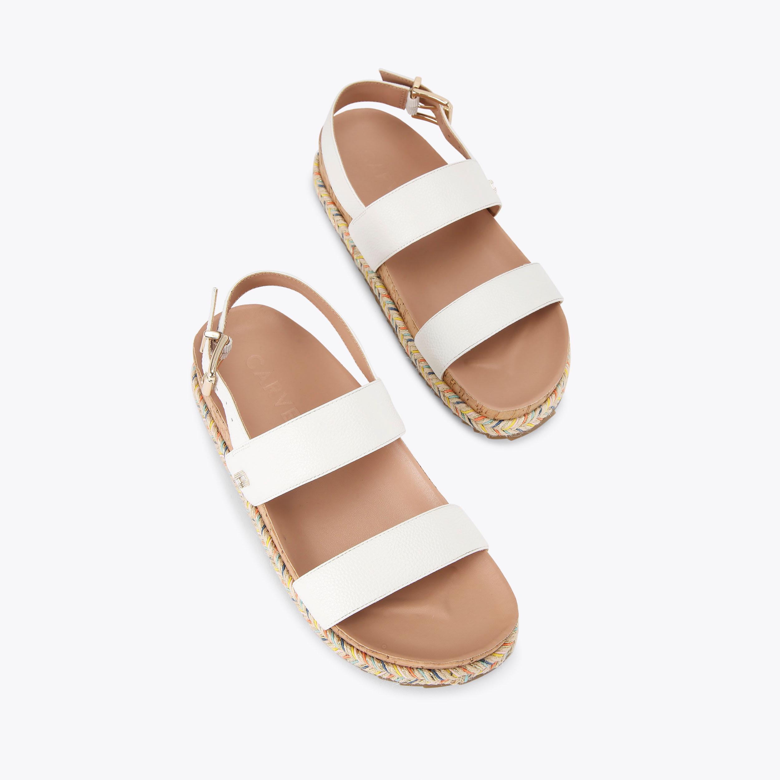 GALA FLATFORM Bone Leather Sandals by CARVELA