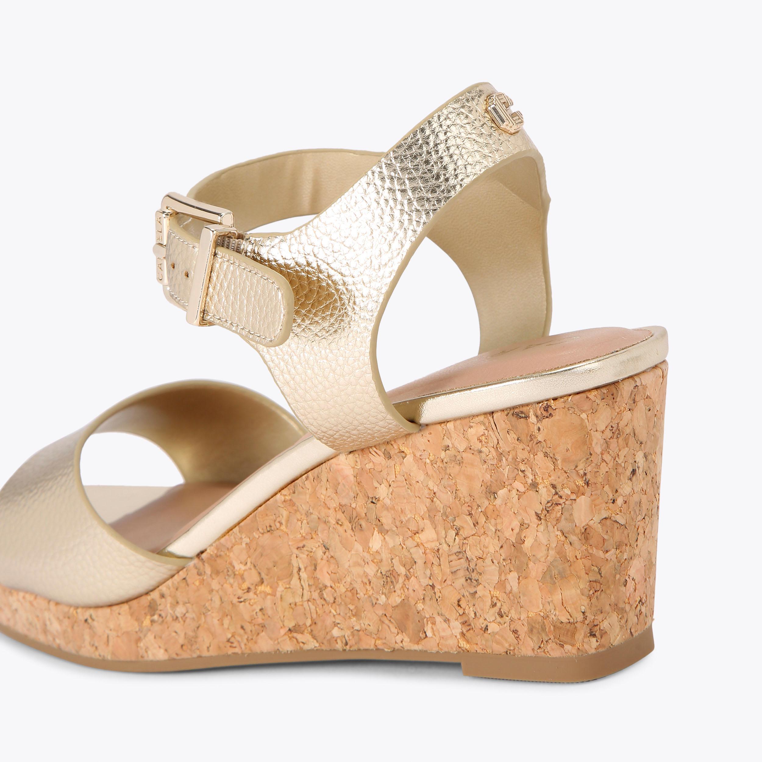 SADIE WEDGE Gold Metallic Upper by CARVELA