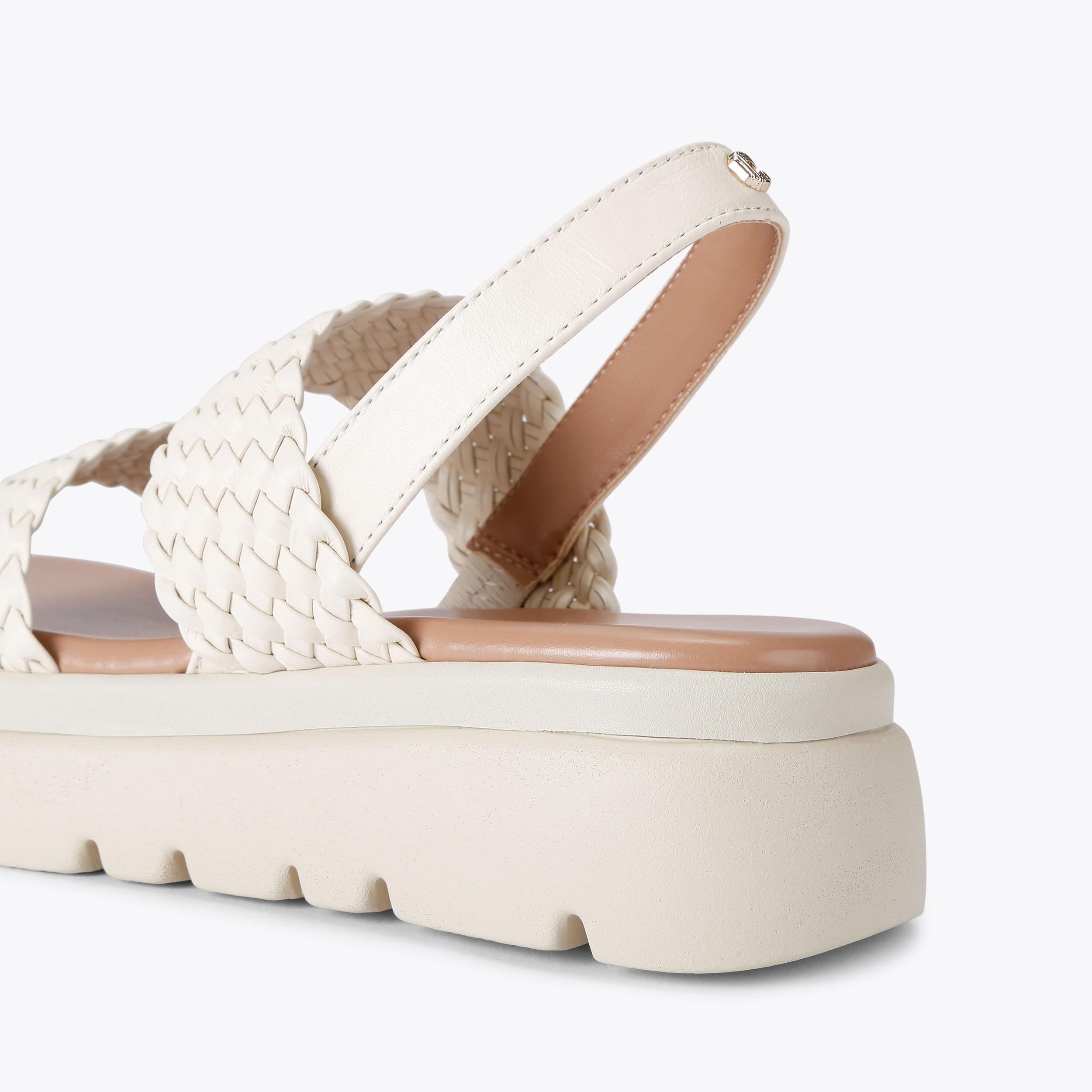 KRYPTON WEAVE Bone Woven Sandals by CARVELA COMFORT