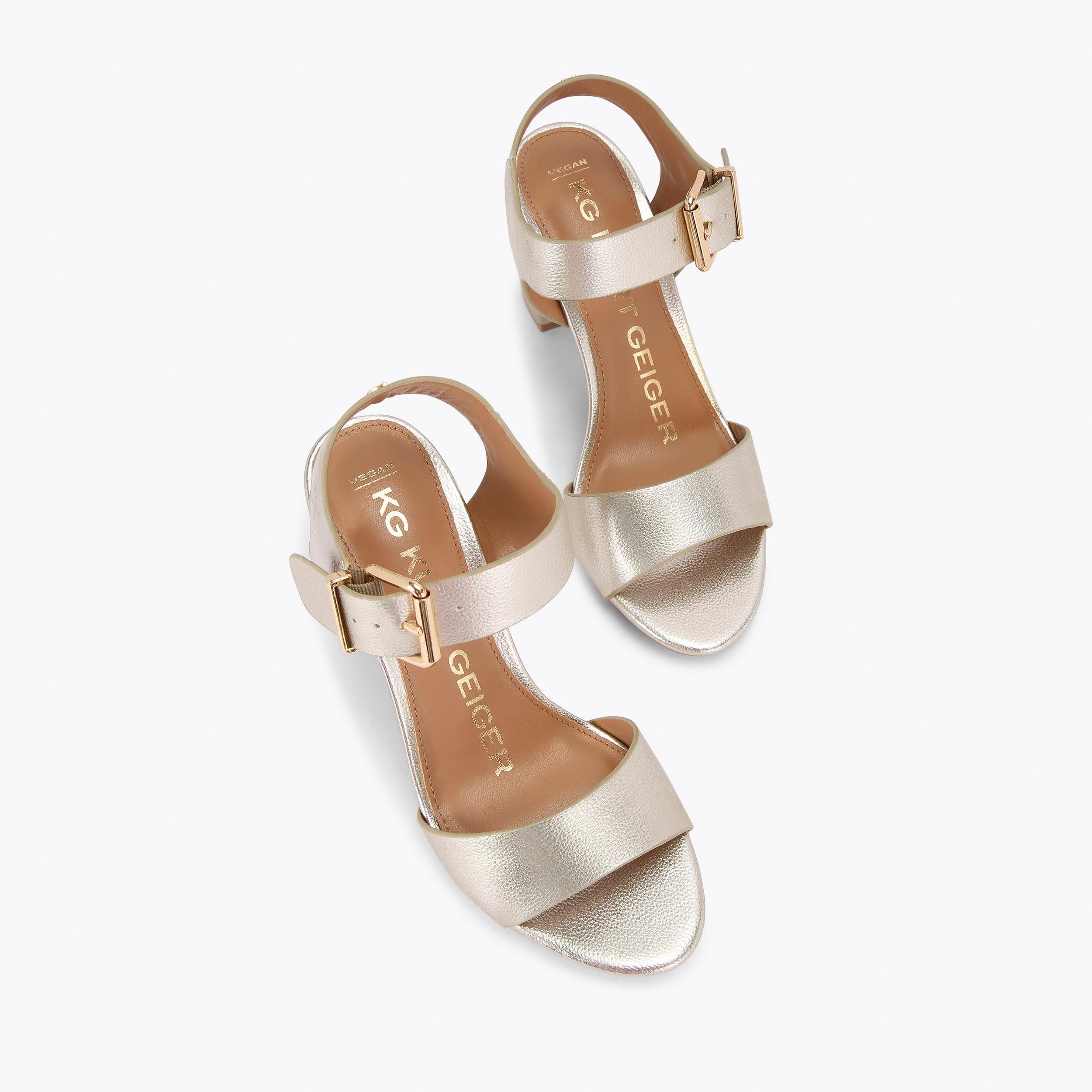 SUTTON Gold Block Heel Sandal by KG KURT GEIGER