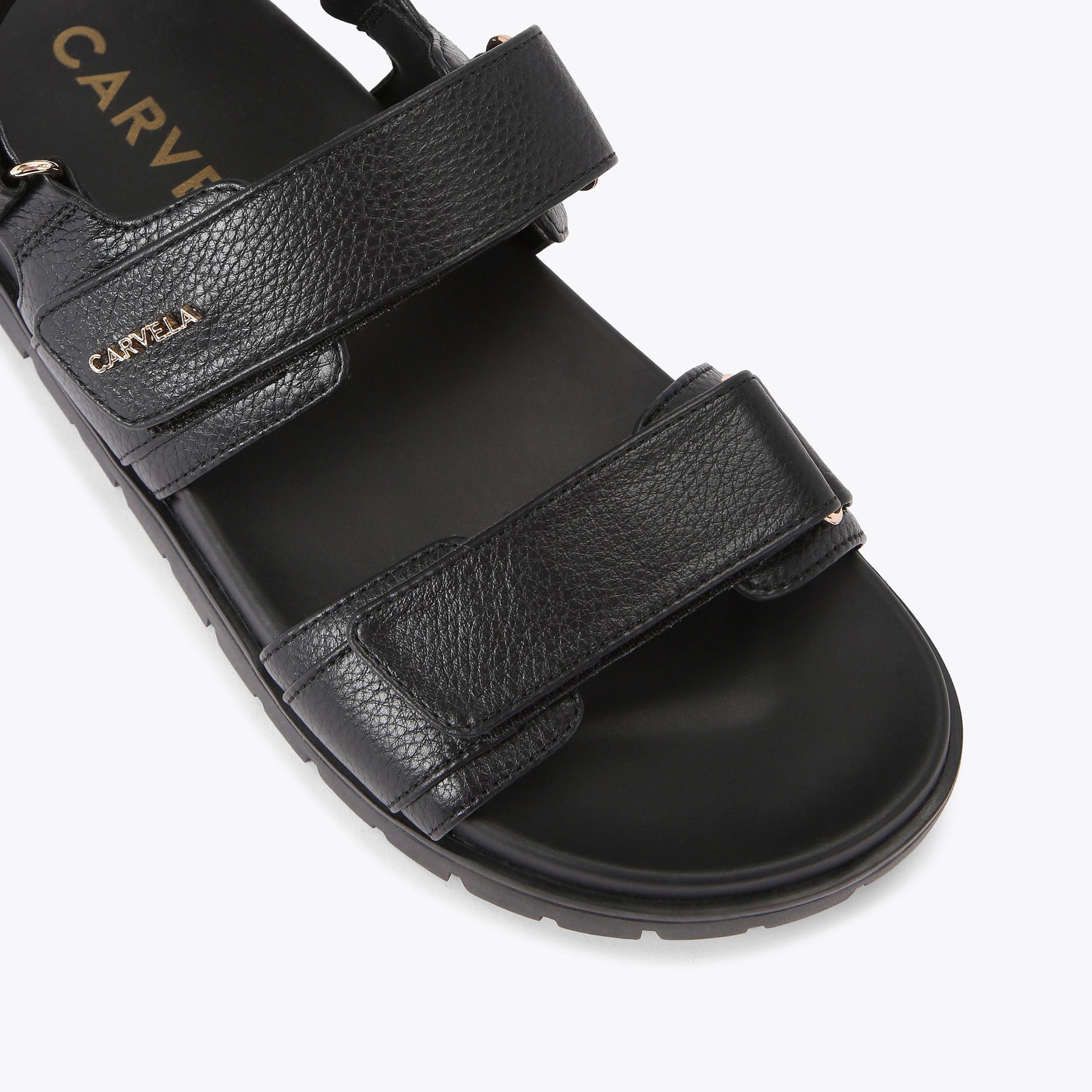 FAME Black Velcro Sandal by CARVELA
