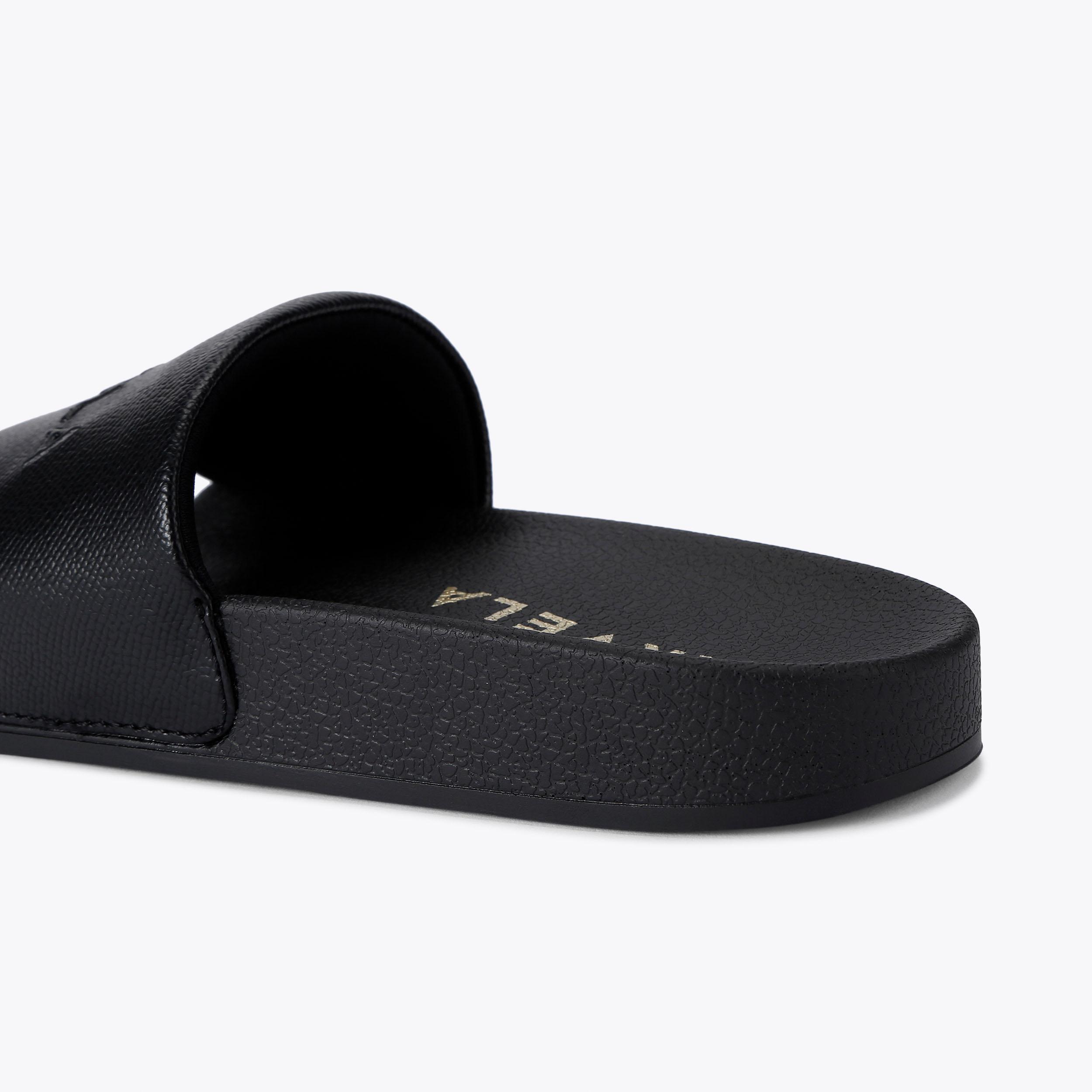 FRAME SLIDER Black Slider Sandals by CARVELA