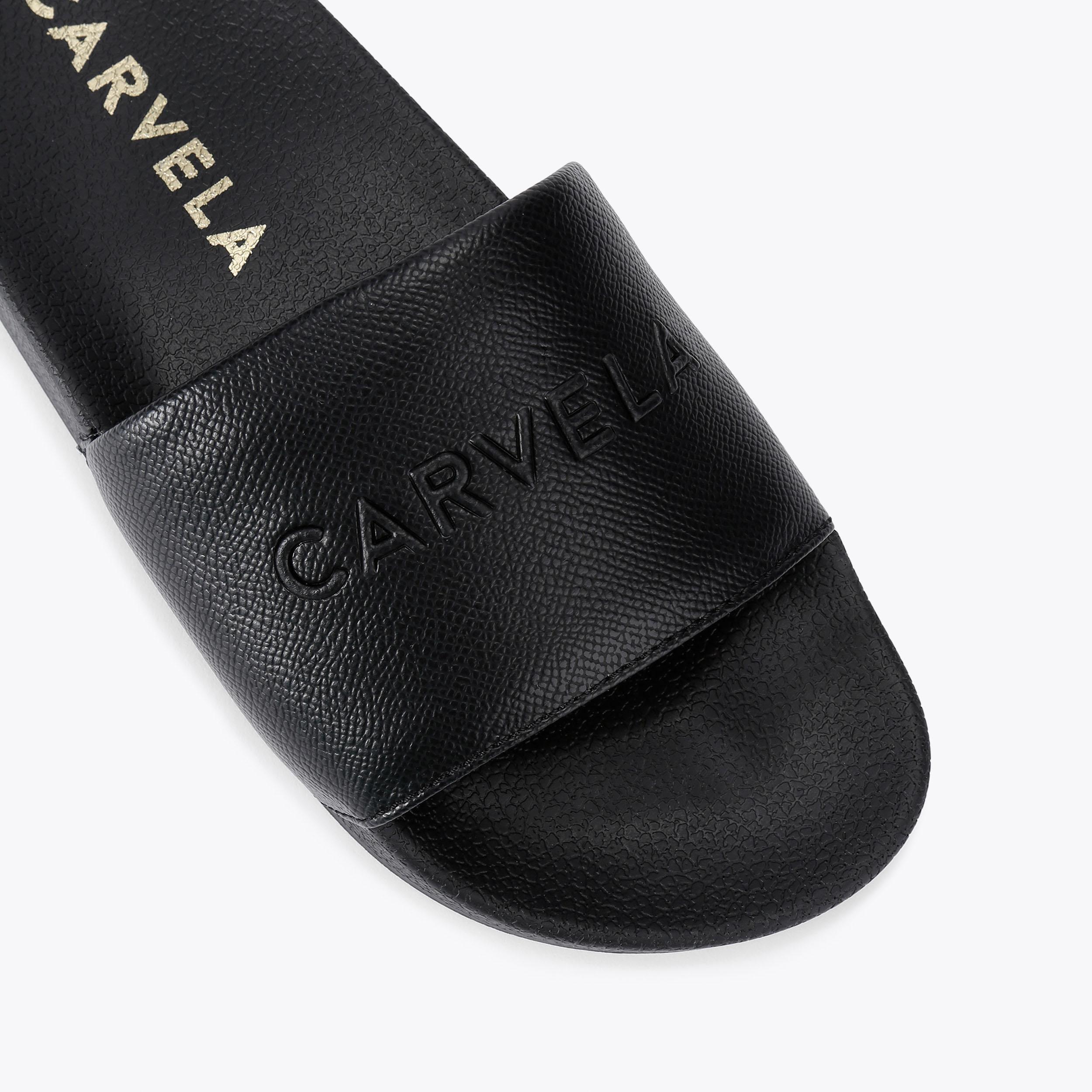 FRAME SLIDER Black Slider Sandals by CARVELA
