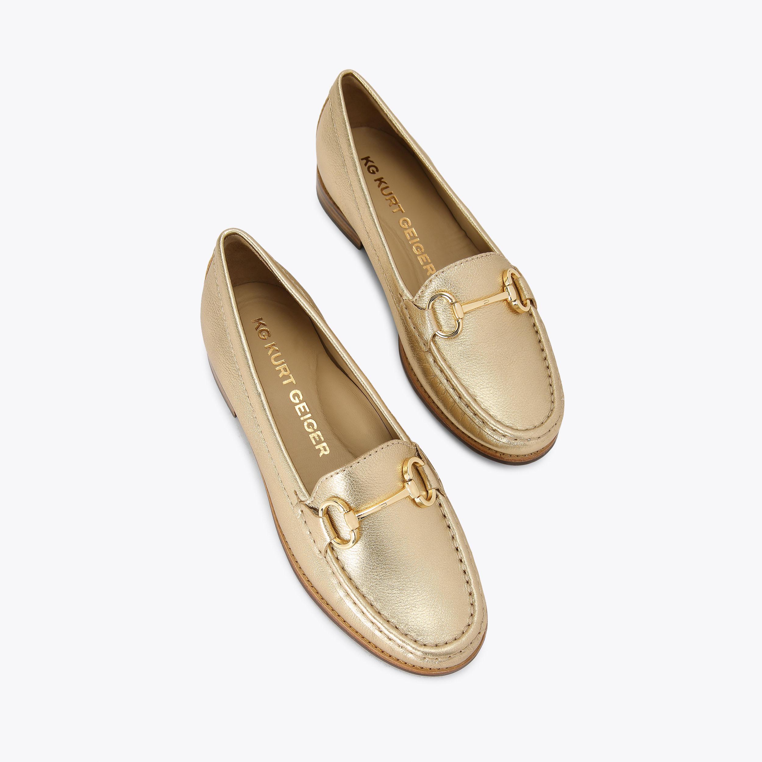 MATILDA Gold Leather Slip On by KG KURT GEIGER