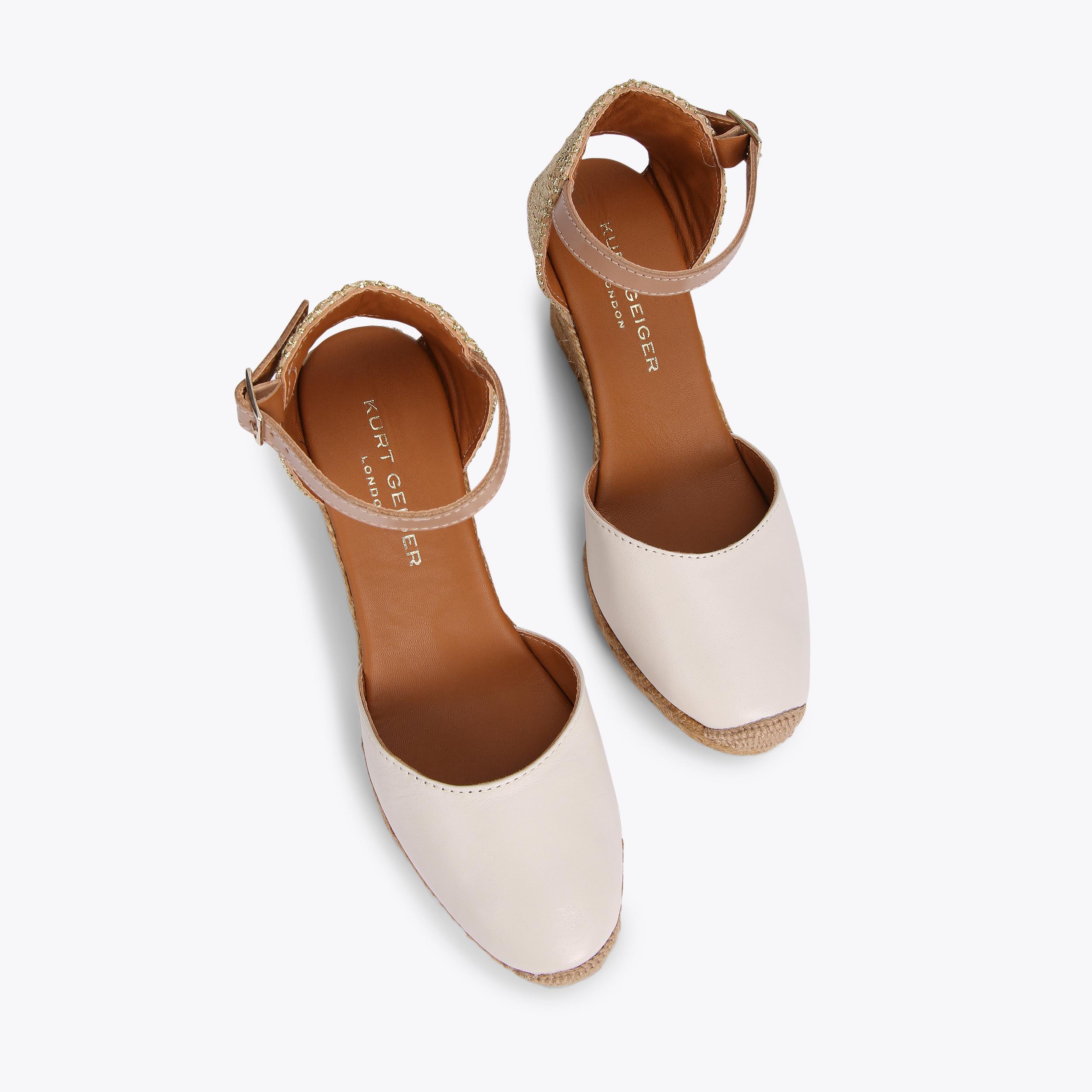 MONTY Cream Leather Espadrille Wedges by KURT GEIGER LONDON