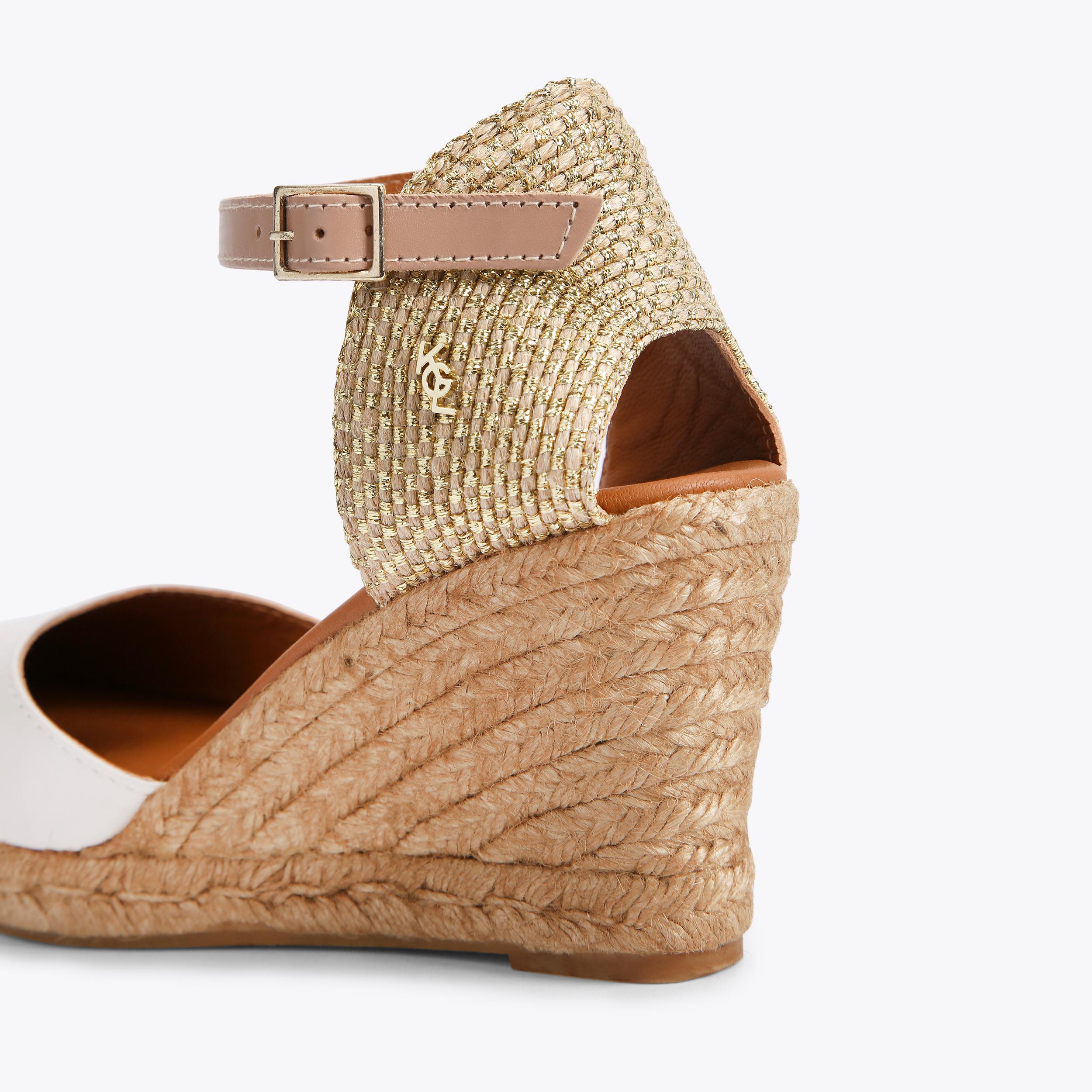MONTY Cream Leather Espadrille Wedges by KURT GEIGER LONDON