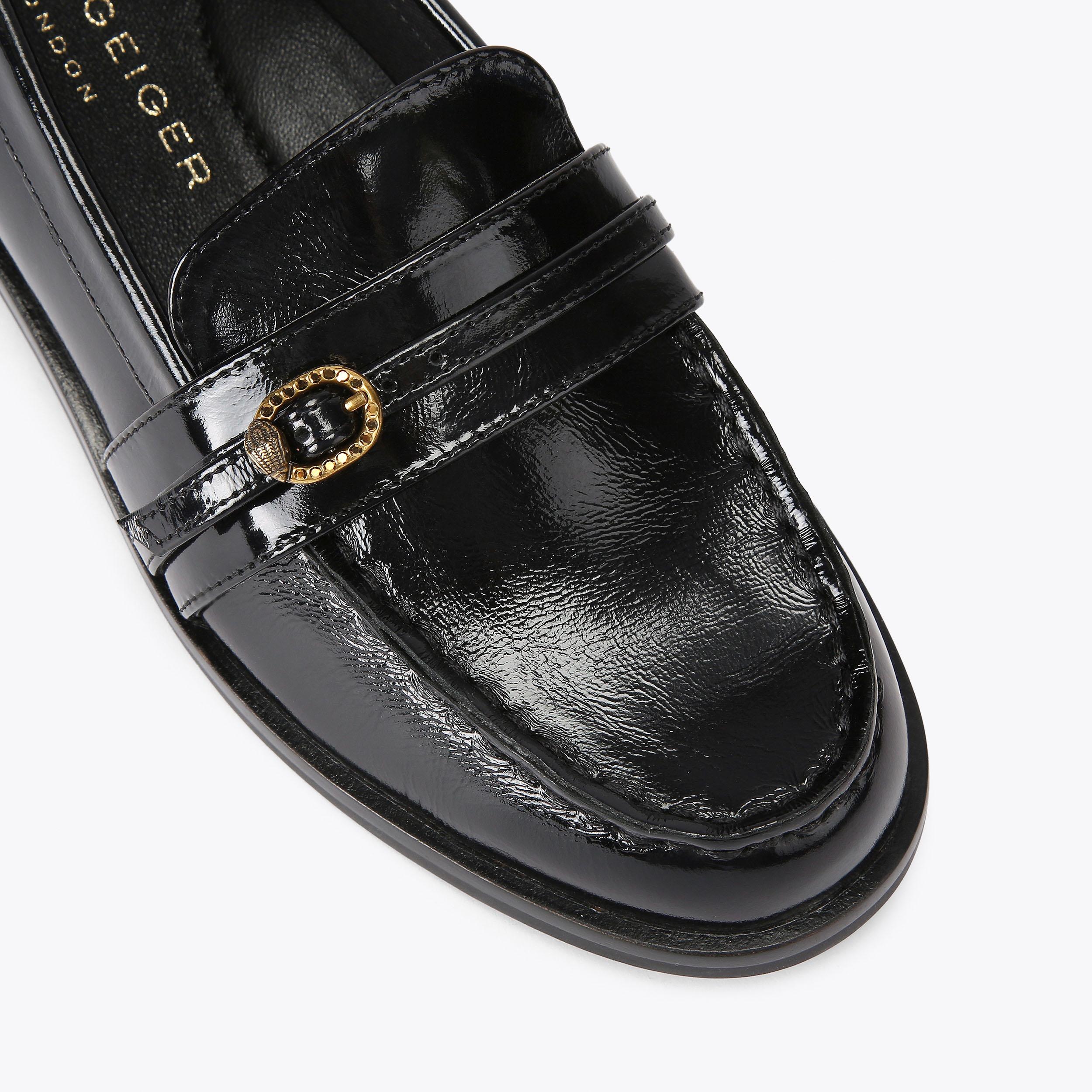 MAYFAIR SLIM LOAFER Black Patent Slip On Loafer by KURT GEIGER LONDON