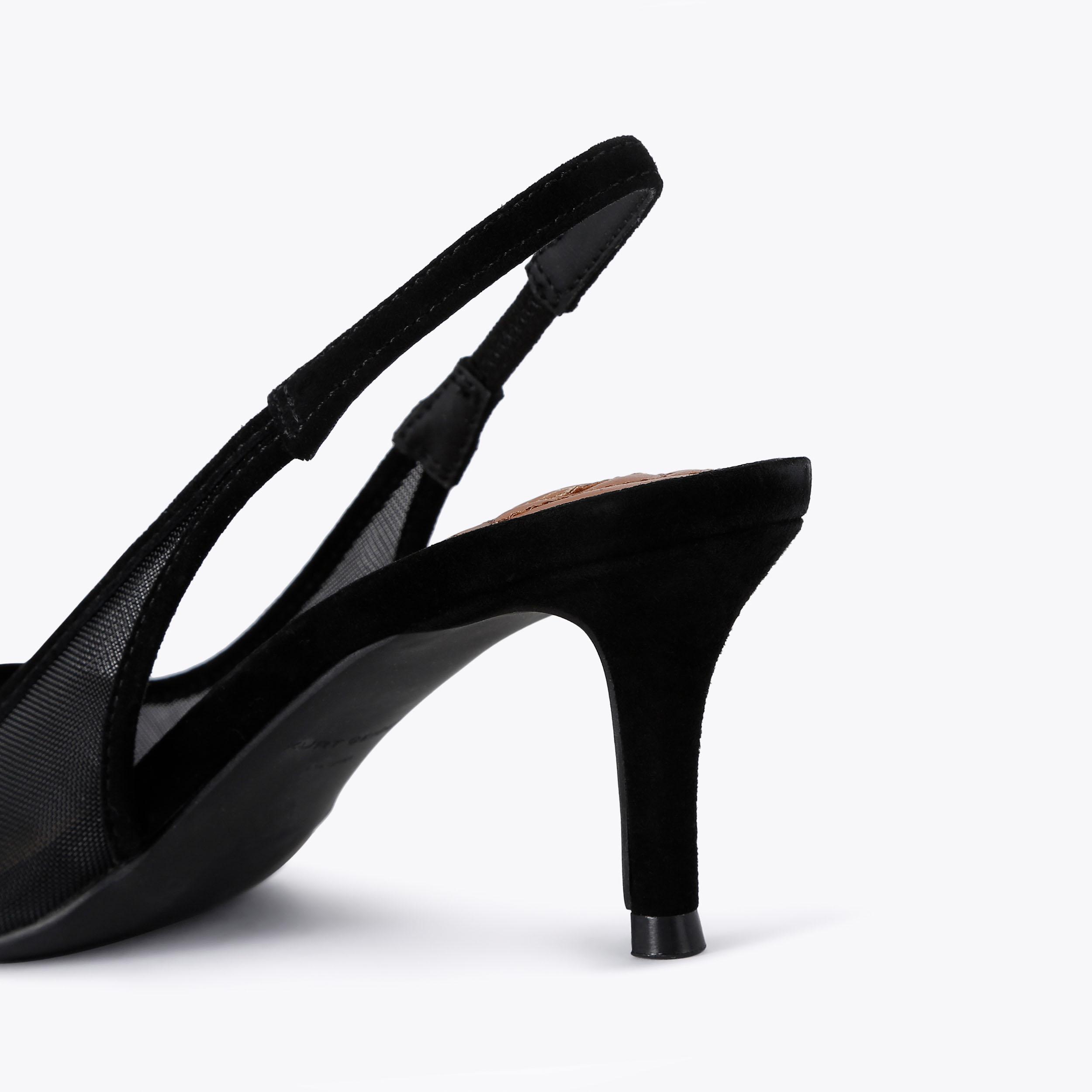 BELGRAVIA MESH SLING Black mesh heels by KURT GEIGER LONDON