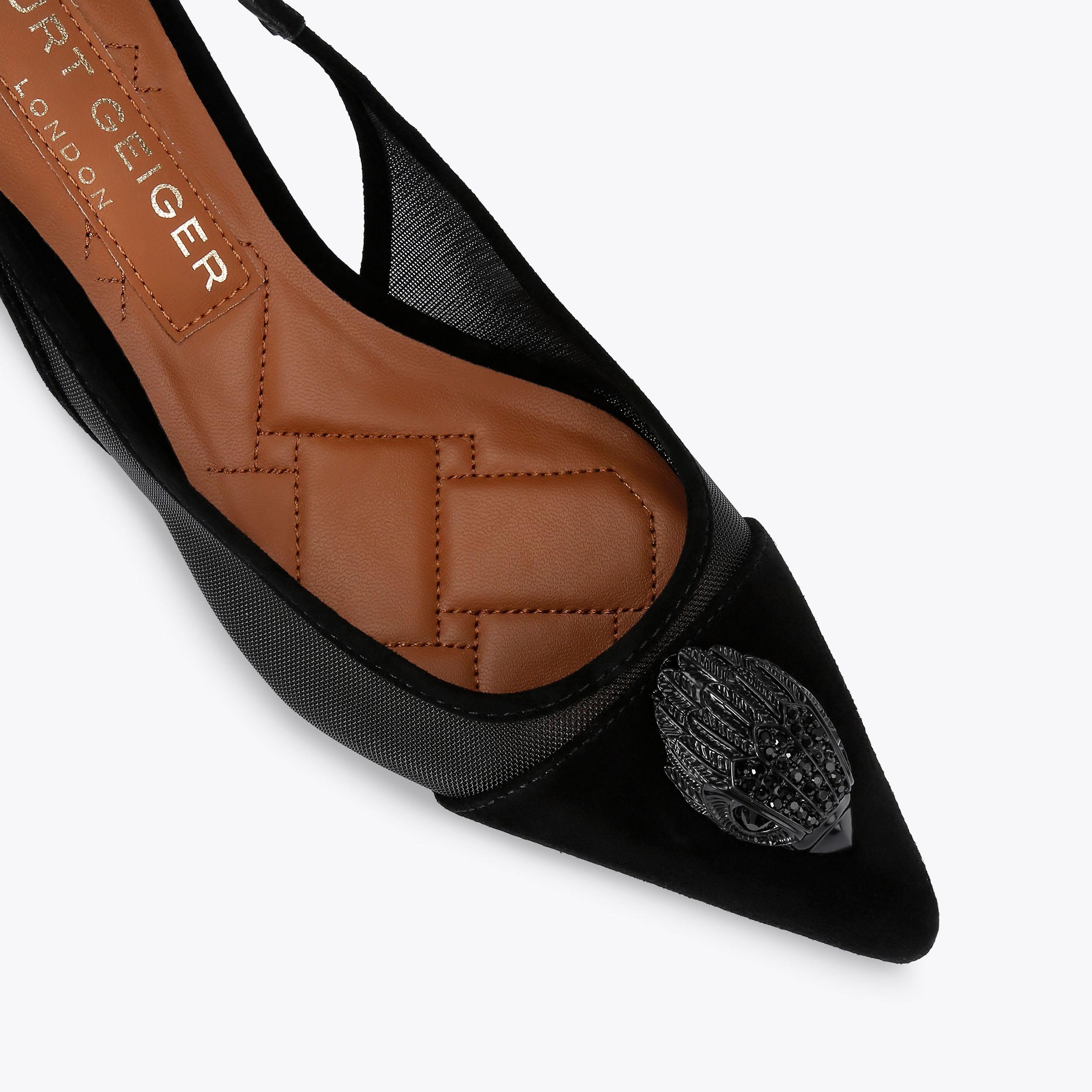 BELGRAVIA MESH SLING Black mesh heels by KURT GEIGER LONDON