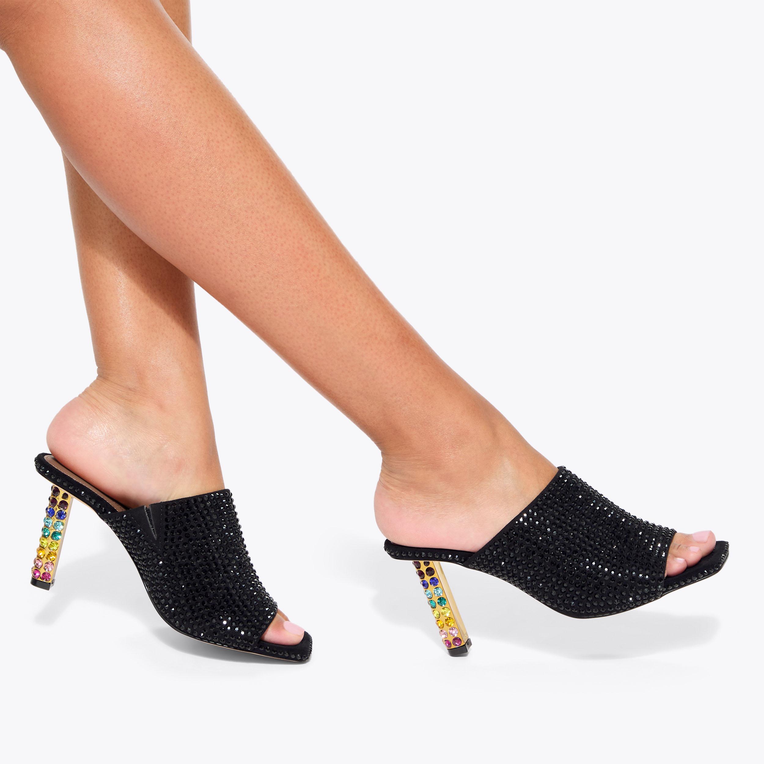MAYFAIR HIGH MULE Black Crystal Mule Heel by KURT GEIGER LONDON
